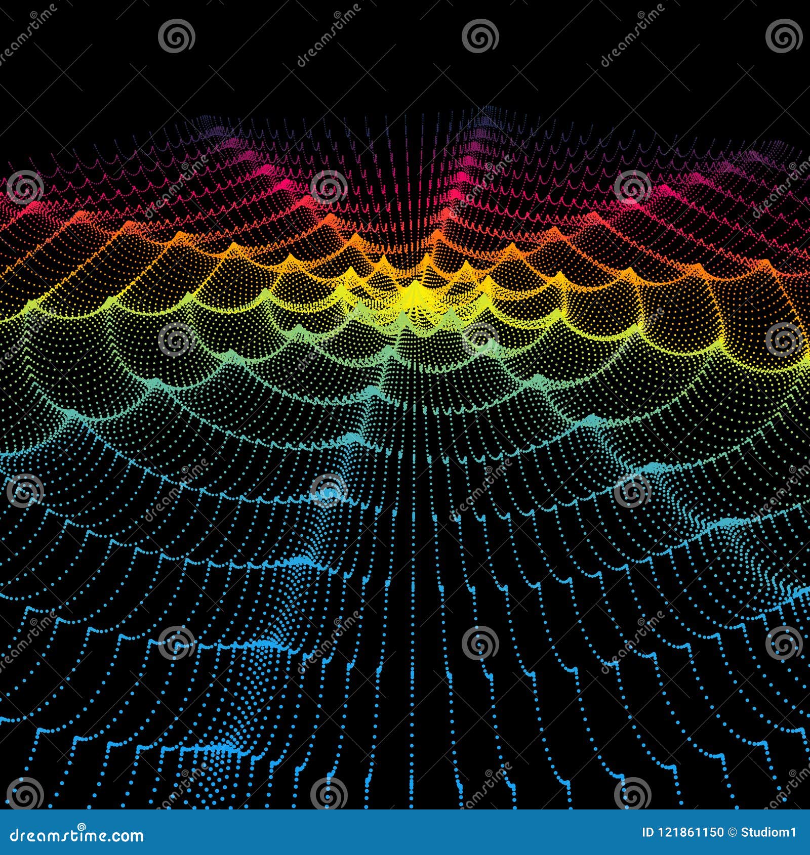 Wavy Grid Background. 3d Abstract Vector Illustration Stock Vector ...