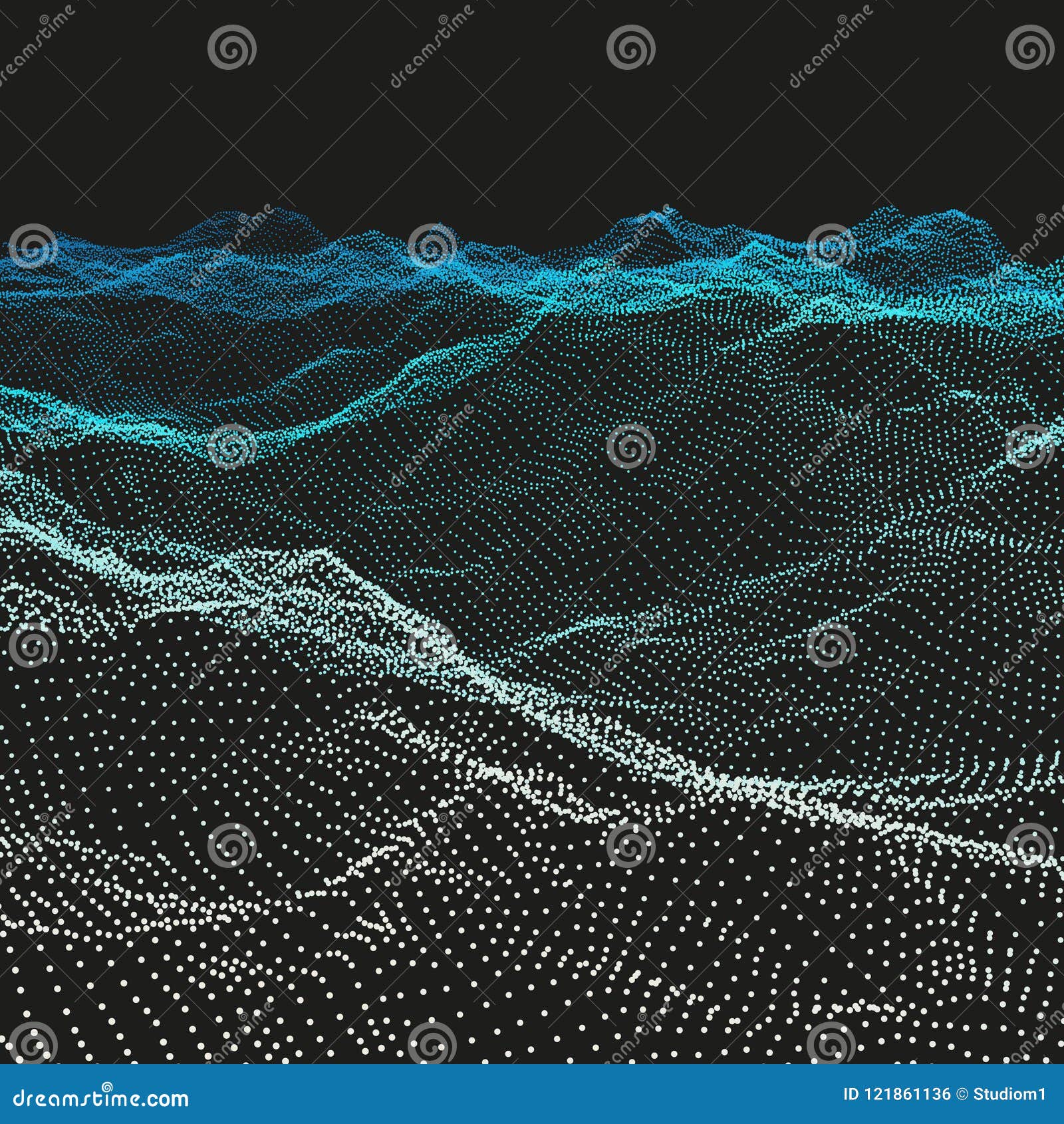Wavy Grid Background. Ripple Grid. Abstract Vector Illustration. 3D ...