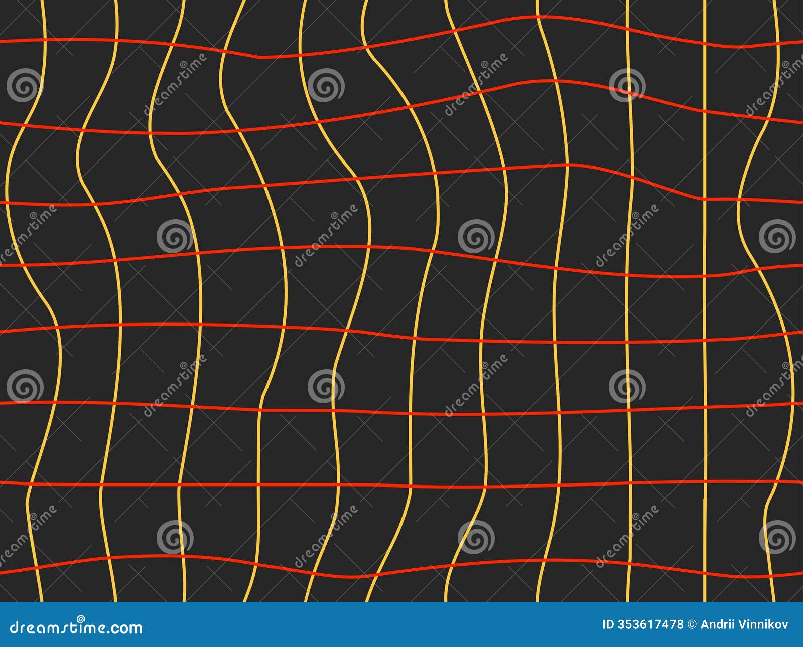 Wavy Grid Seamless Pattern. Curved Grid, Crossed Lines. Psychedelic ...