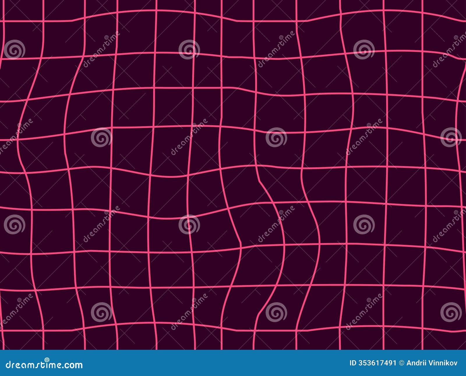 Wavy Grid Seamless Pattern. Curved Grid, Crossed Lines. Psychedelic ...