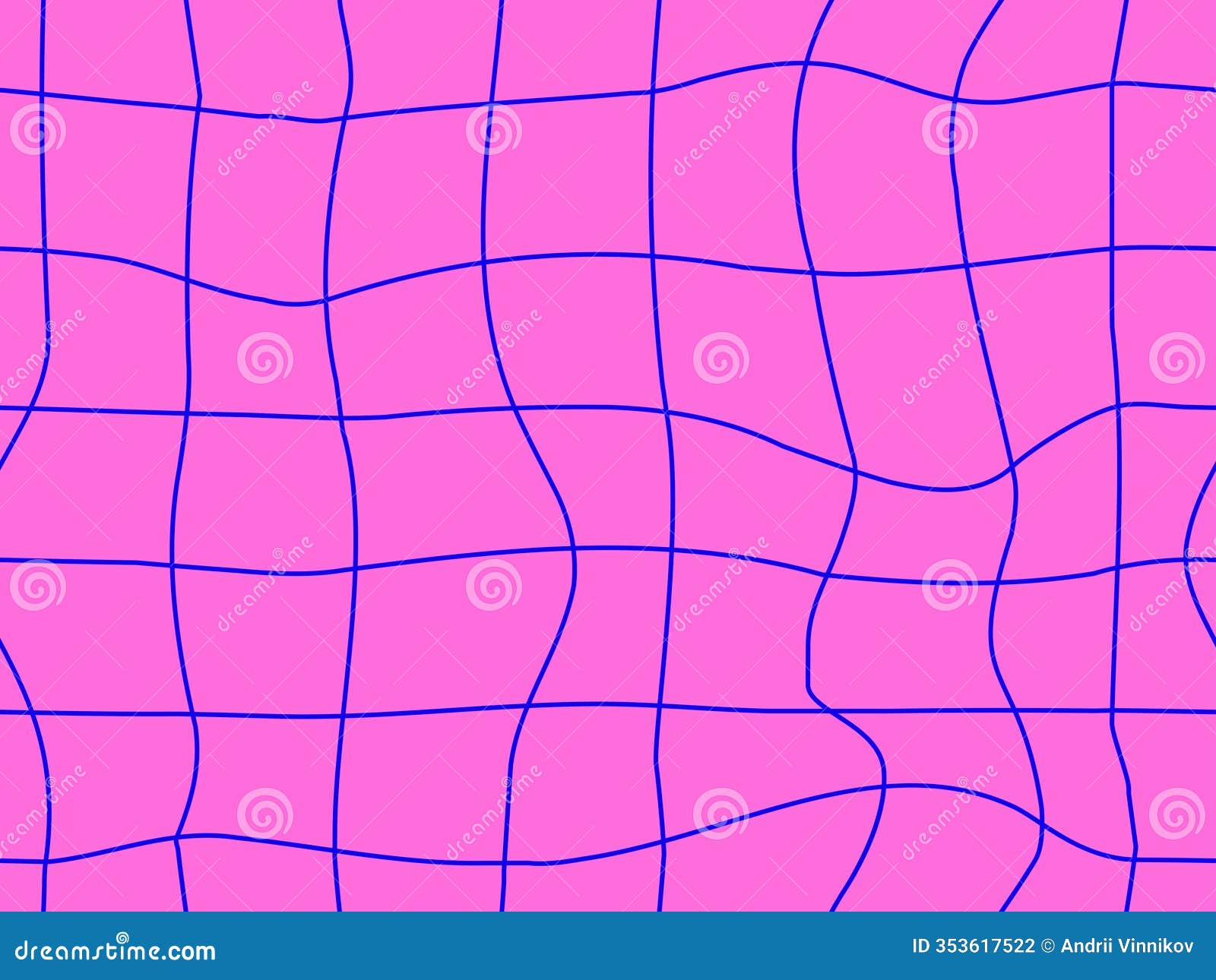 Wavy Grid Seamless Pattern. Curved Grid, Crossed Lines. Psychedelic ...