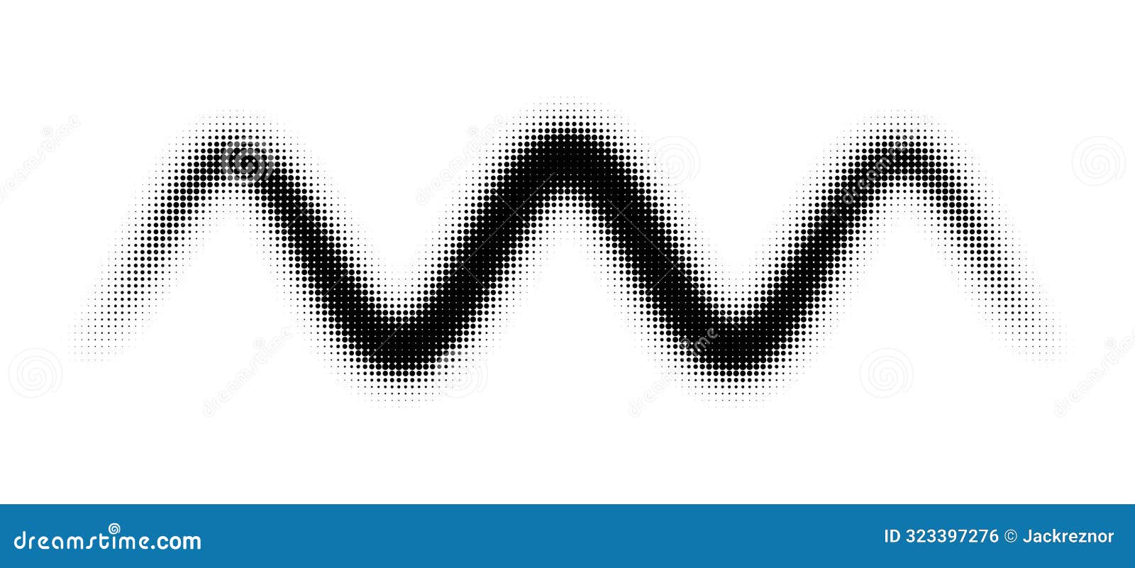 Wavy Vector Halftone Line Isolated Stock Vector - Illustration of wave ...