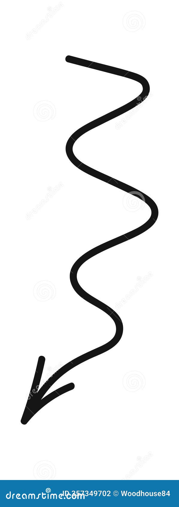 Wavy Hand Drawn Arrow Pointer Stock Illustration - Illustration of ...