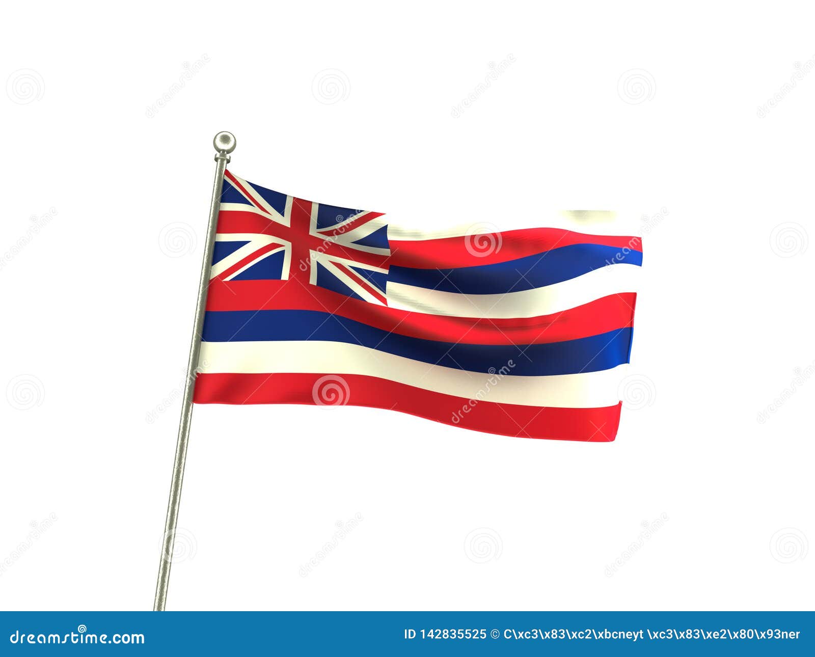 Wavy Hawaii Flag stock illustration. Illustration of color - 142835525