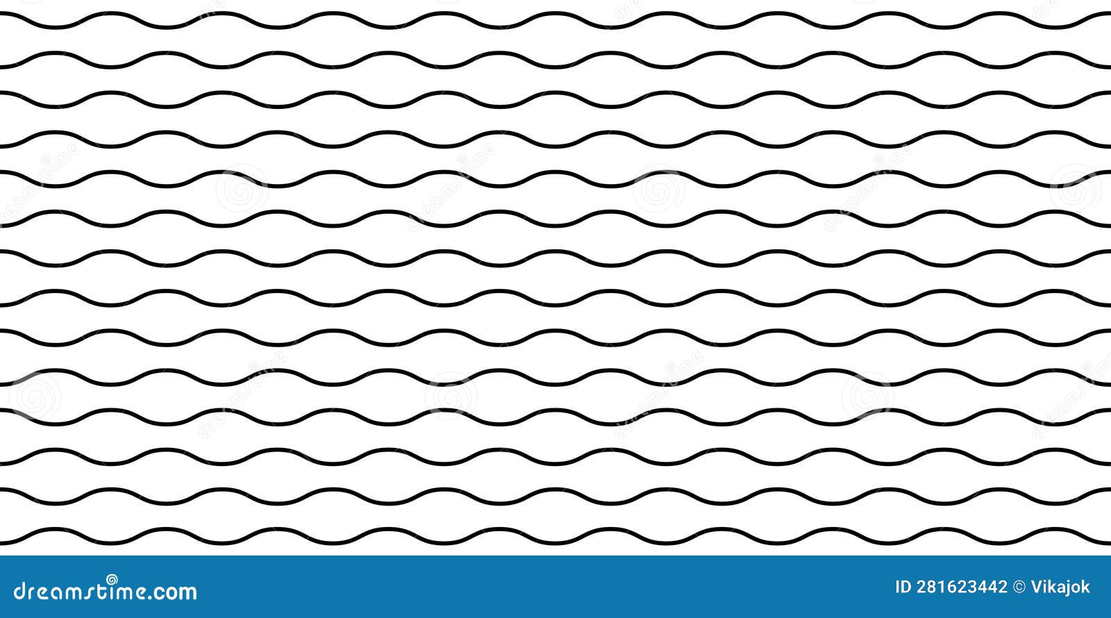 Wavy Horizontal Lines Seamless Pattern. Undulate Stripes Repeating ...
