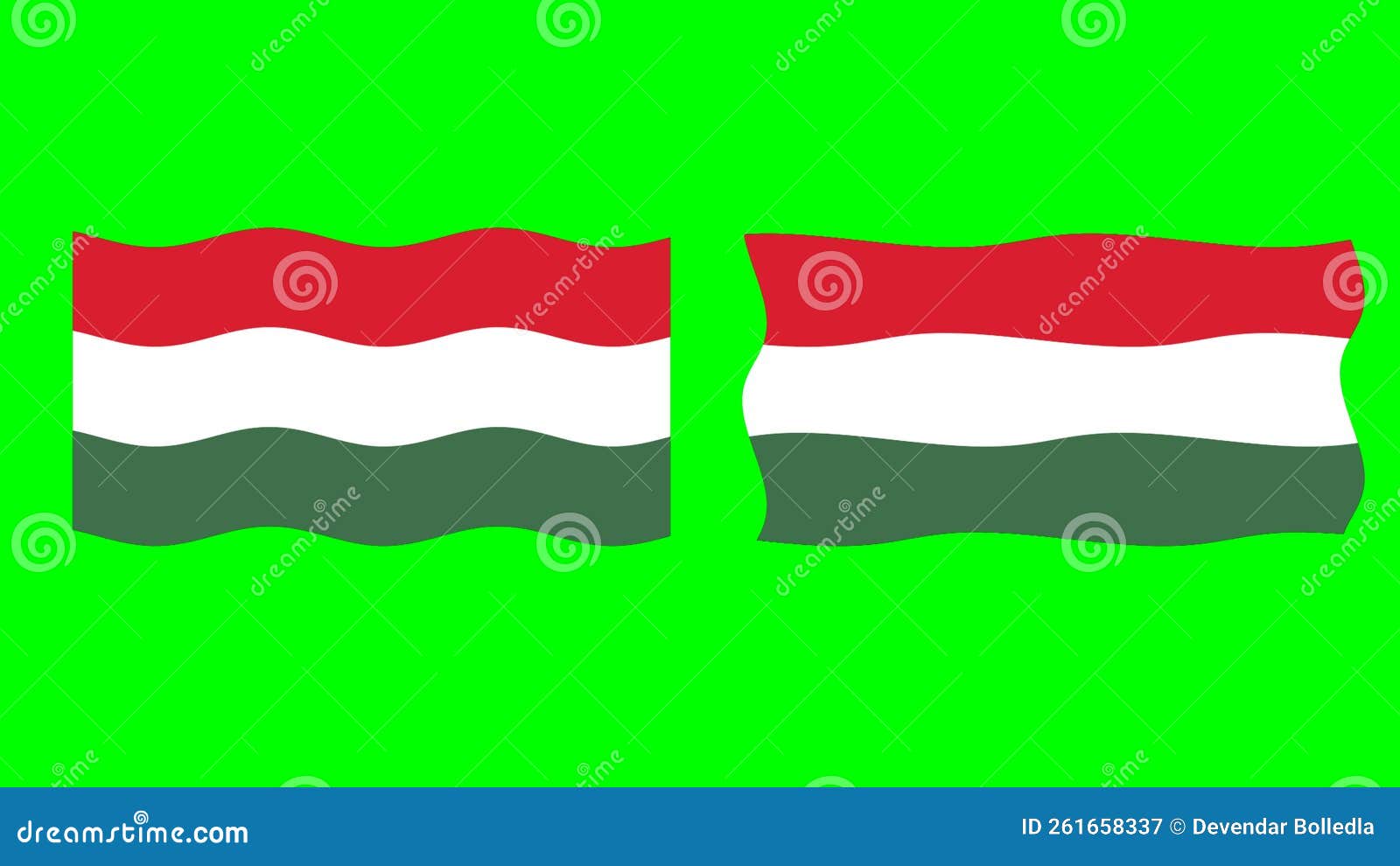 Wavy Hungary Flag Motion Graphics with Green Screen Background Stock ...