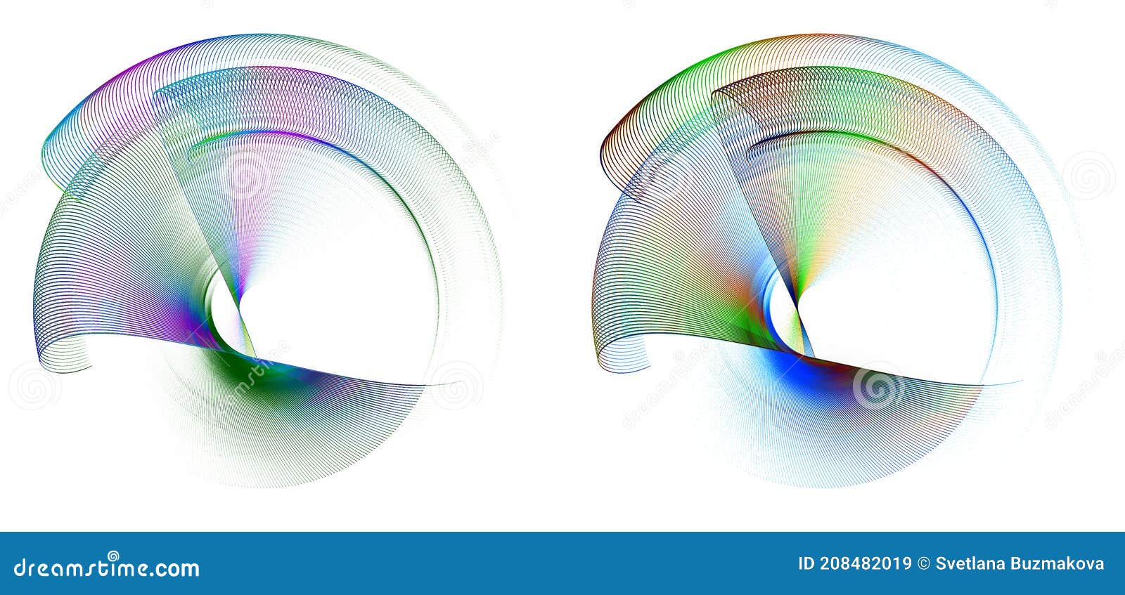 Wavy Iridescent Propeller Planes Rotate in a Circle on a White ...