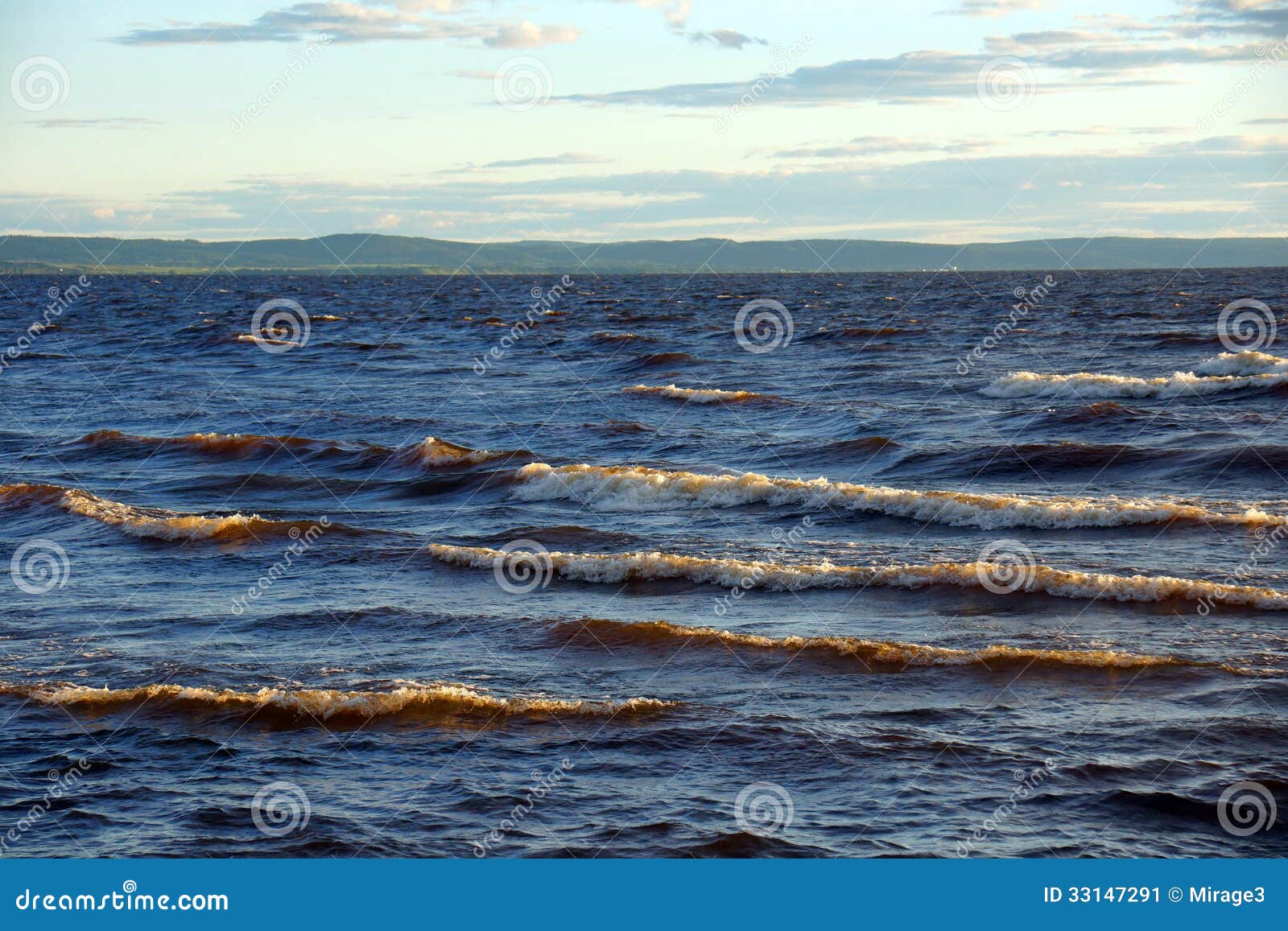 Wavy lake landscape stock image. Image of landscape, golden - 33147291
