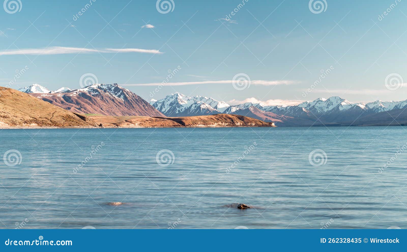 Wavy Lake Surrounded by Mountains Stock Image - Image of lake, travel ...