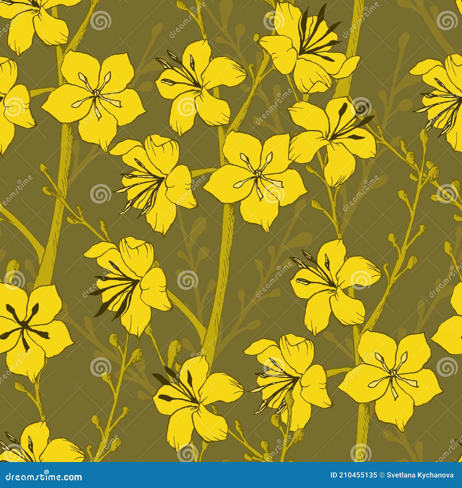 Wavy Leaves Mullein Pattern 2 Stock Vector - Illustration of gift ...