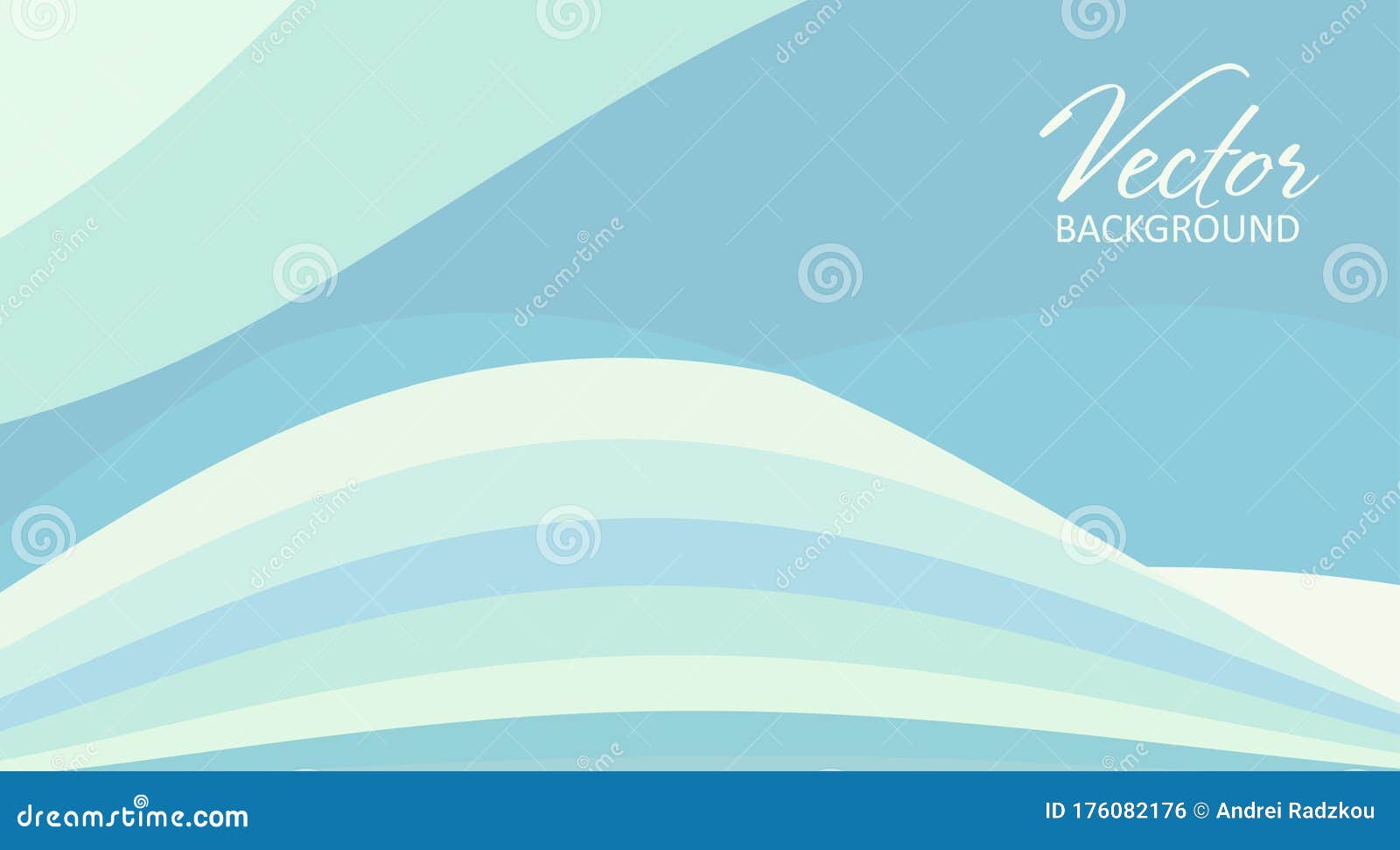 Wavy Light Blue and Mint Background. Simple Vector Pattern Stock Vector ...