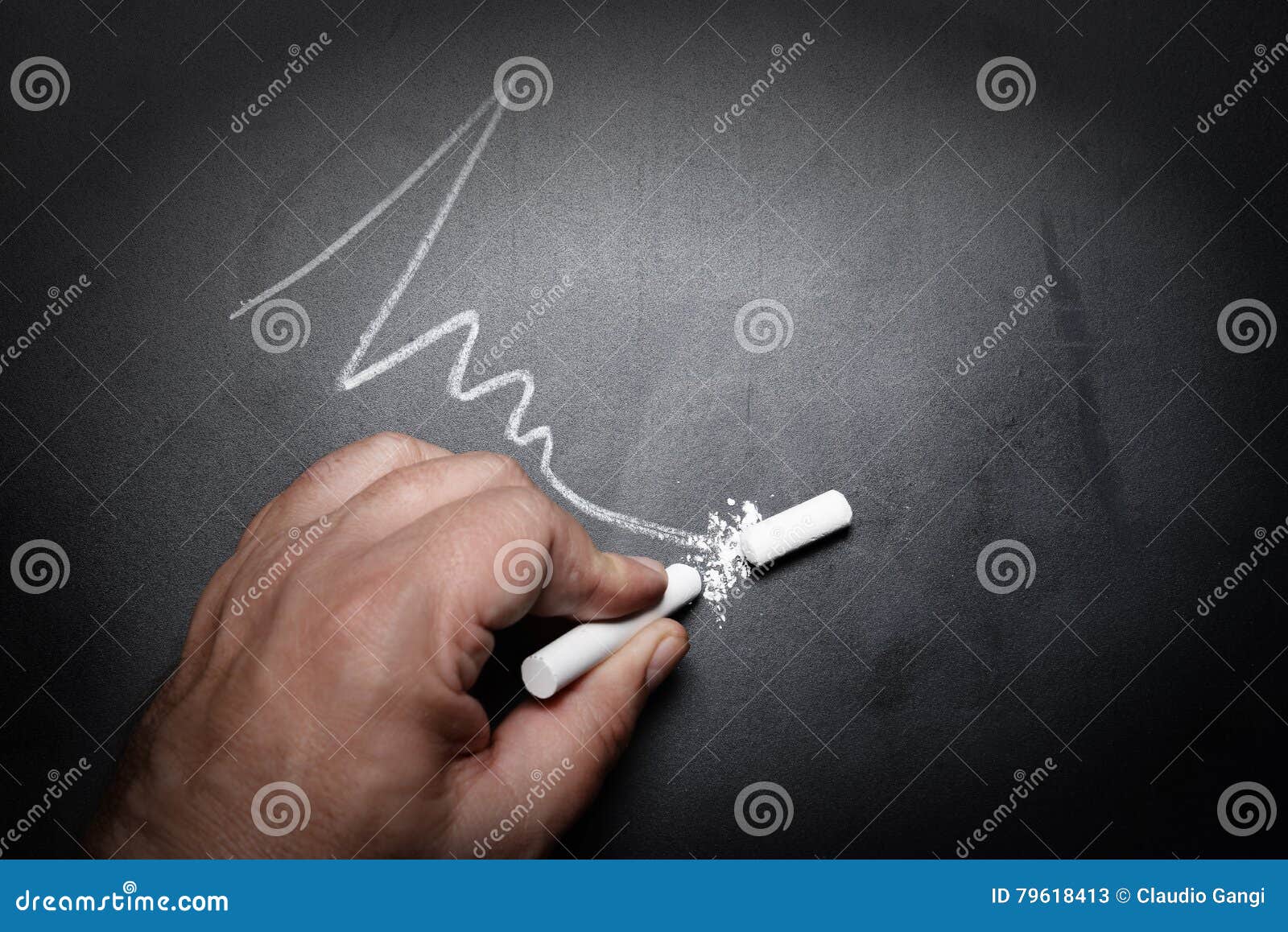 Wavy-line-and-broken-chalk-stick-on-blackboard-focus-on-chalk-failure ...