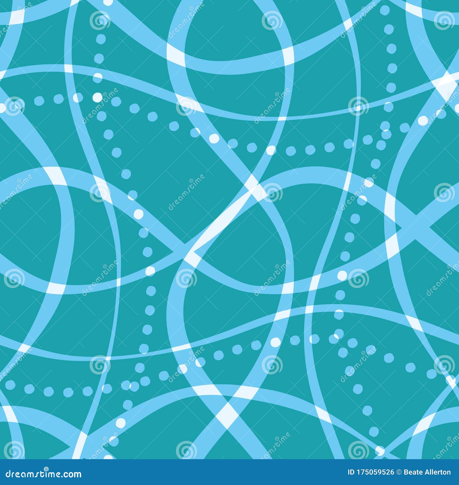 Wavy Line Grid Seamless Vector Pattern Background. Abstract Water ...