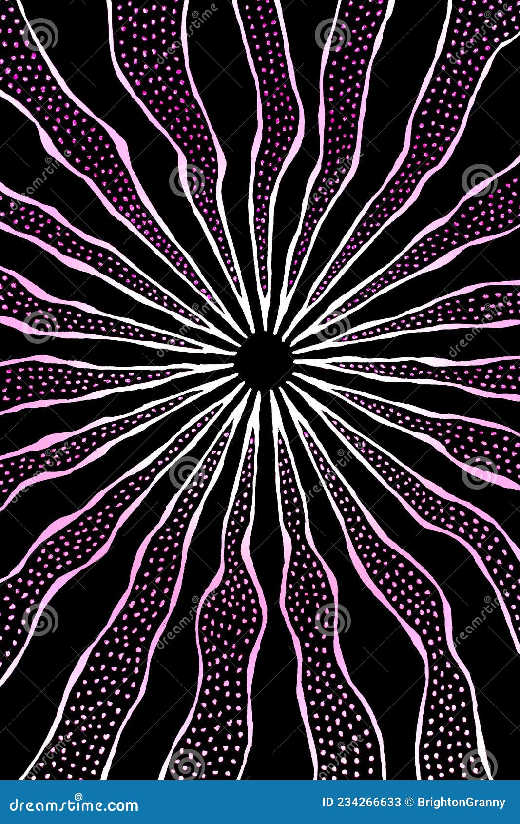 A Wavy Line Radial Pattern with Dots. Stock Illustration - Illustration ...