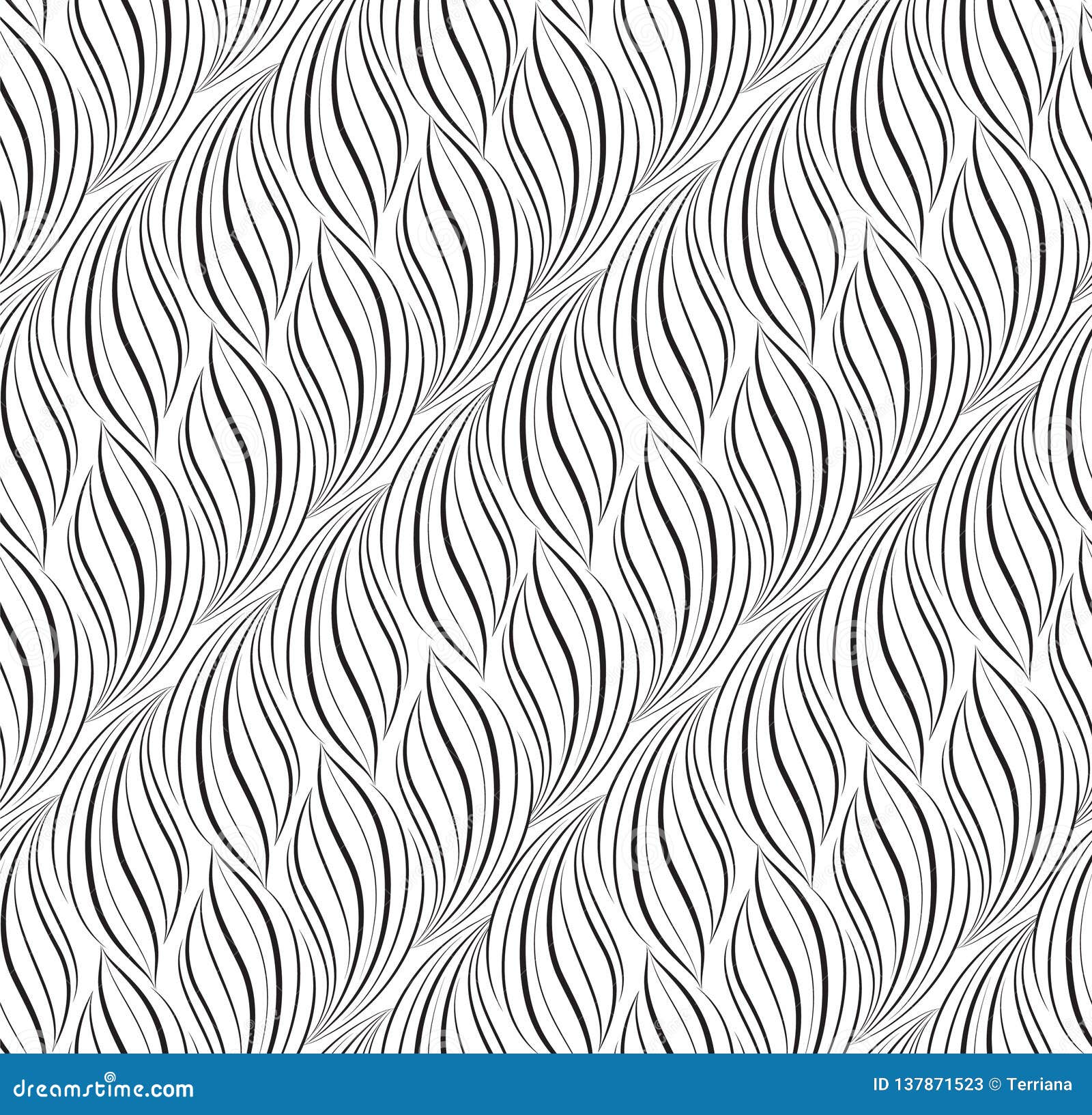 Wavy Line Dot Seamless Pattern. Floral Texture. Abstract Background ...