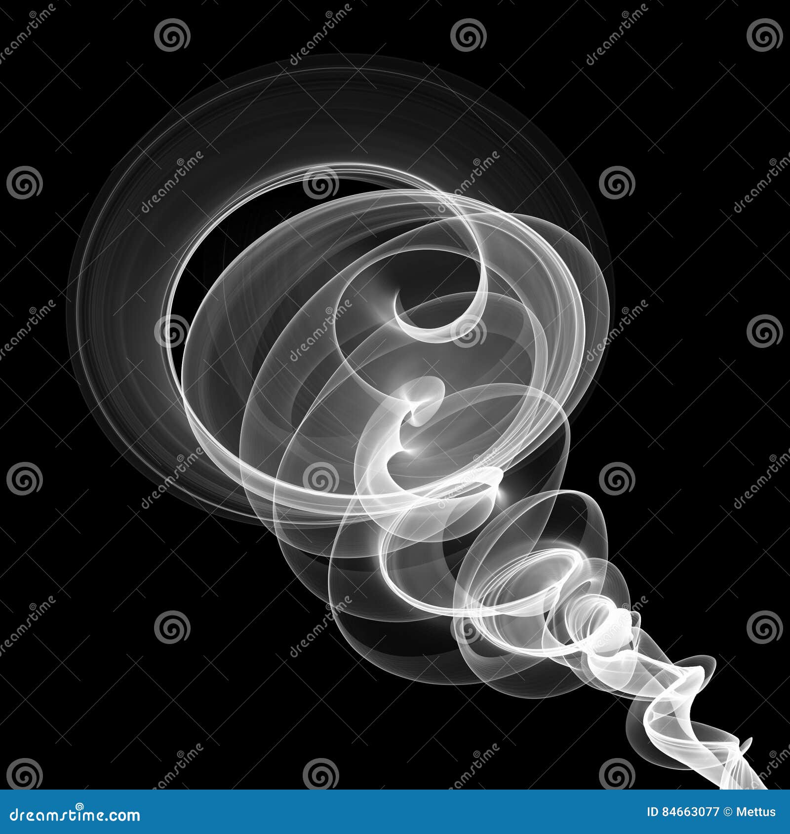 Wavy Line of White Smoke on Black Stock Illustration - Illustration of ...