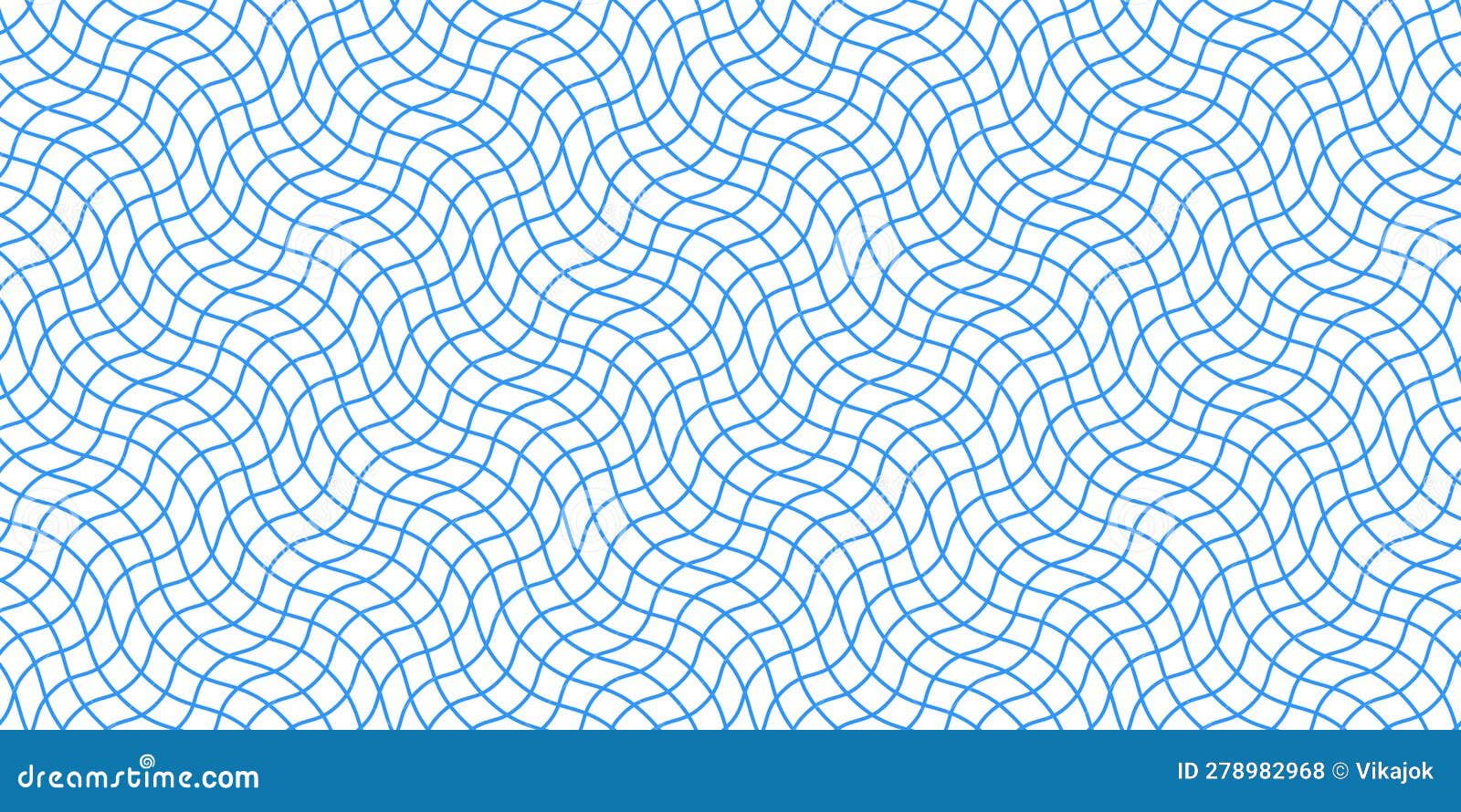 Wavy Linear Background. Guilloche Seamless Pattern. Blue Moire Ornament ...