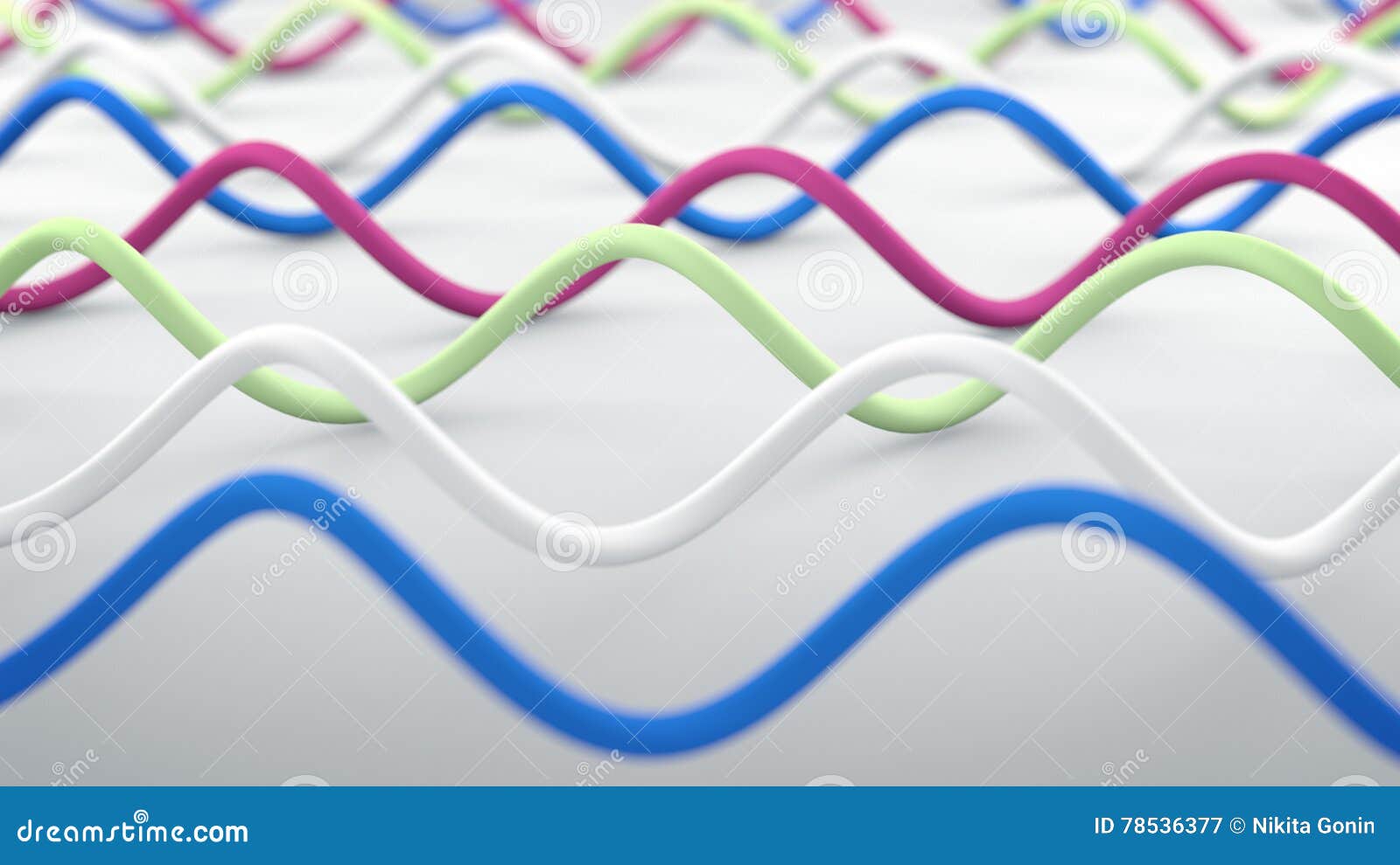 Wavy Lines Abstract 3D Render Stock Illustration - Illustration of ...