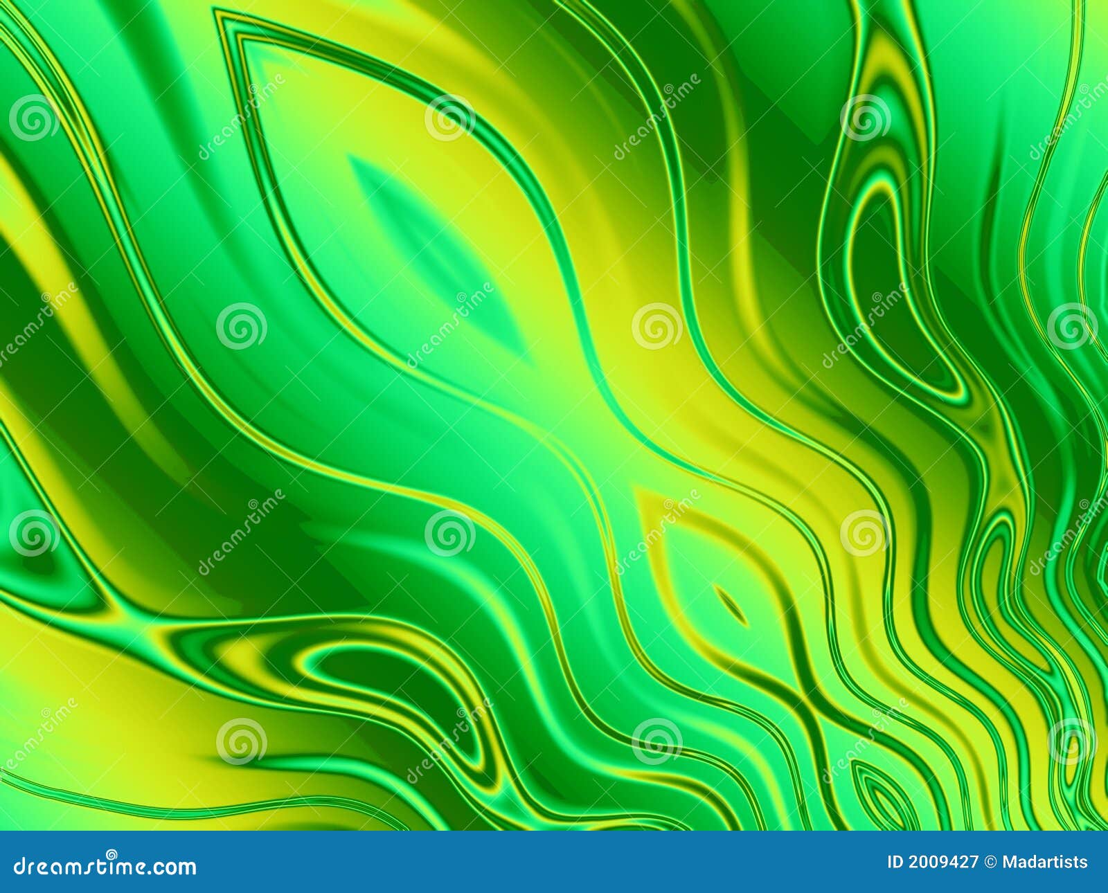 Wavy Lines in Green and Yellow Stock Illustration - Illustration of ...