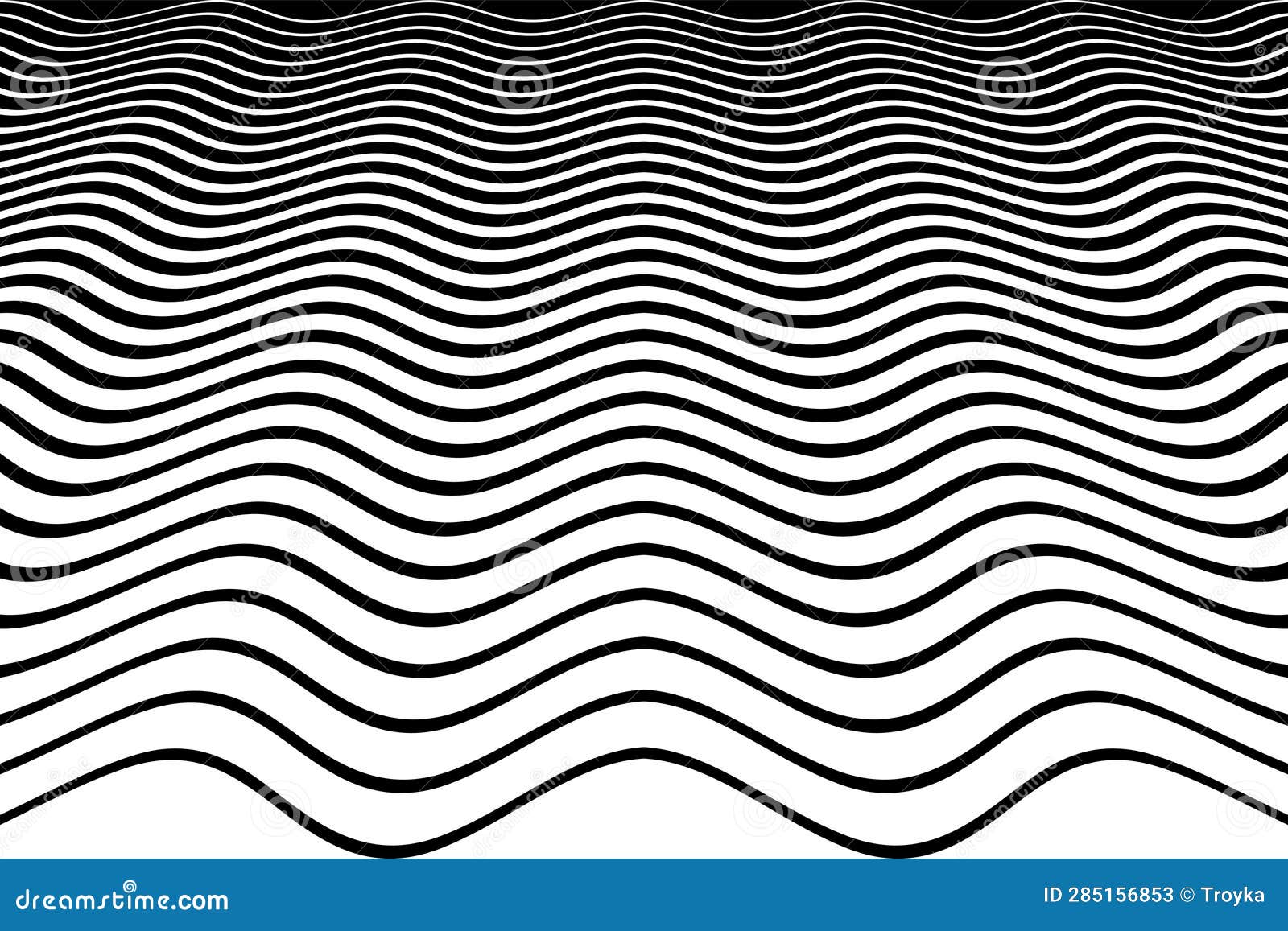 Wavy Lines Halftone Pattern in Diminishing Perspective View. Black and ...