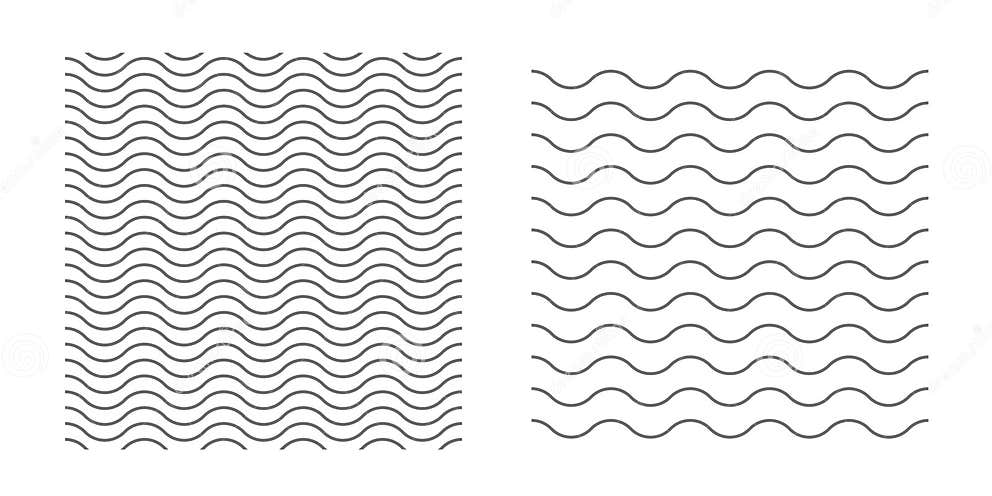 Wavy Lines Pattern Vector Element, Wave Ripple Thin Line Strokes Simple ...