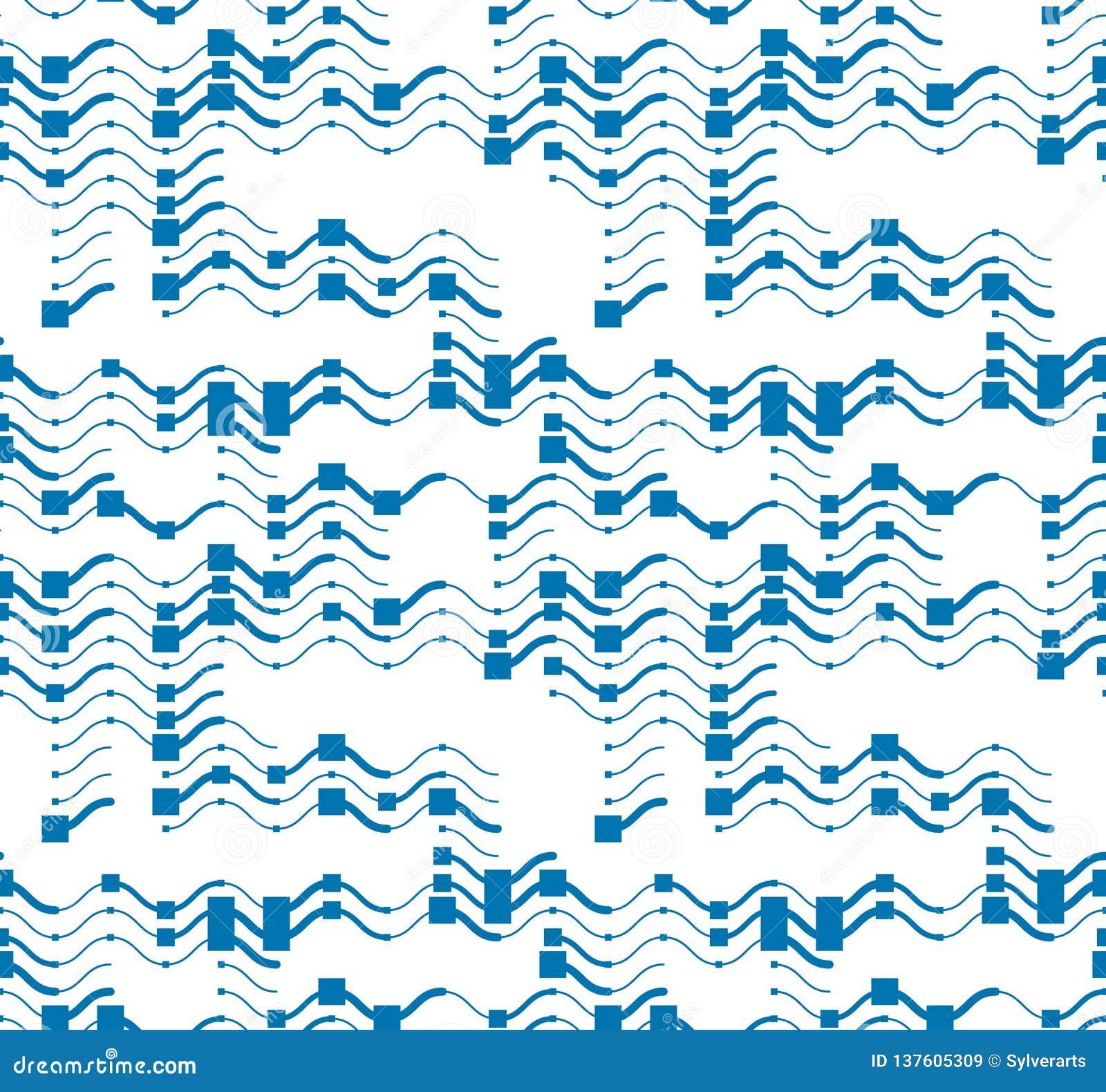 Wavy Lines Regular Repeat Endless Background, Vector Abstract Seamless ...