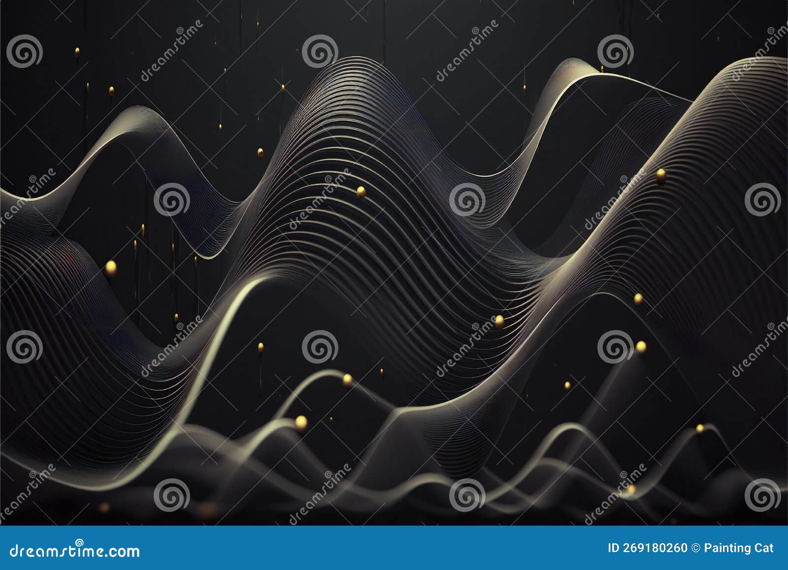 Wavy Lines Render, Abstract Background, Highly Detailed Texture Surface ...