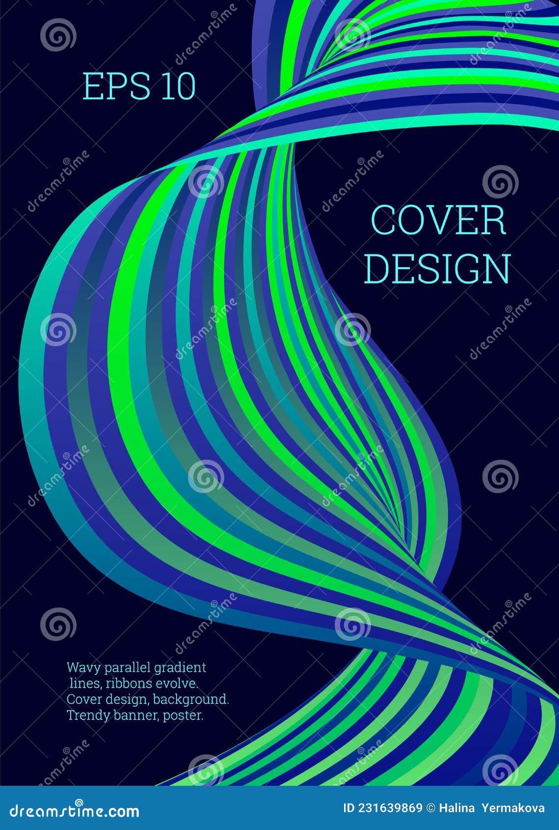 Wavy Lines or Ribbons. Multicolored Striped Gradient. Creative Unusual ...