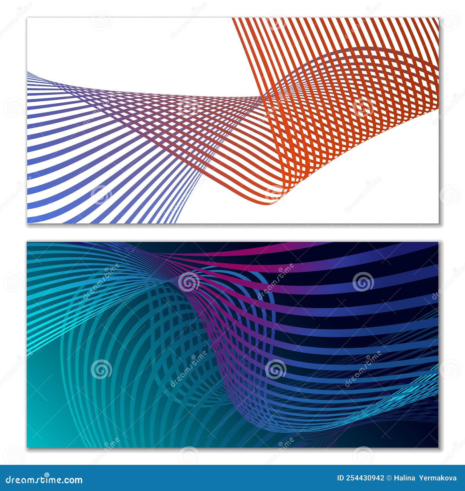 Wavy Lines or Ribbons. Multicolored Striped Gradient. Creative Unusual ...