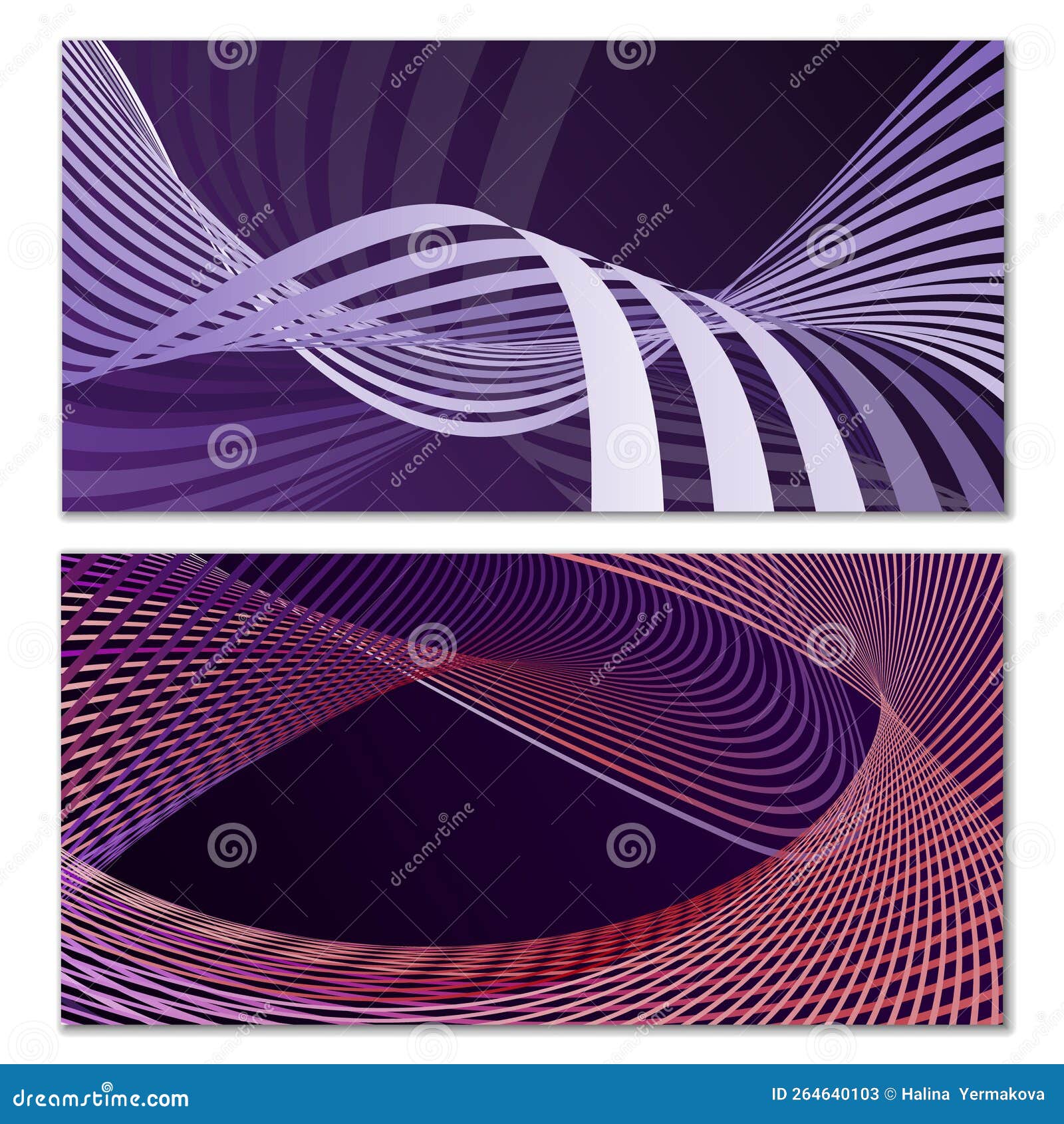 Wavy Lines or Ribbons. Multicolored Striped Gradient. Creative Unusual ...