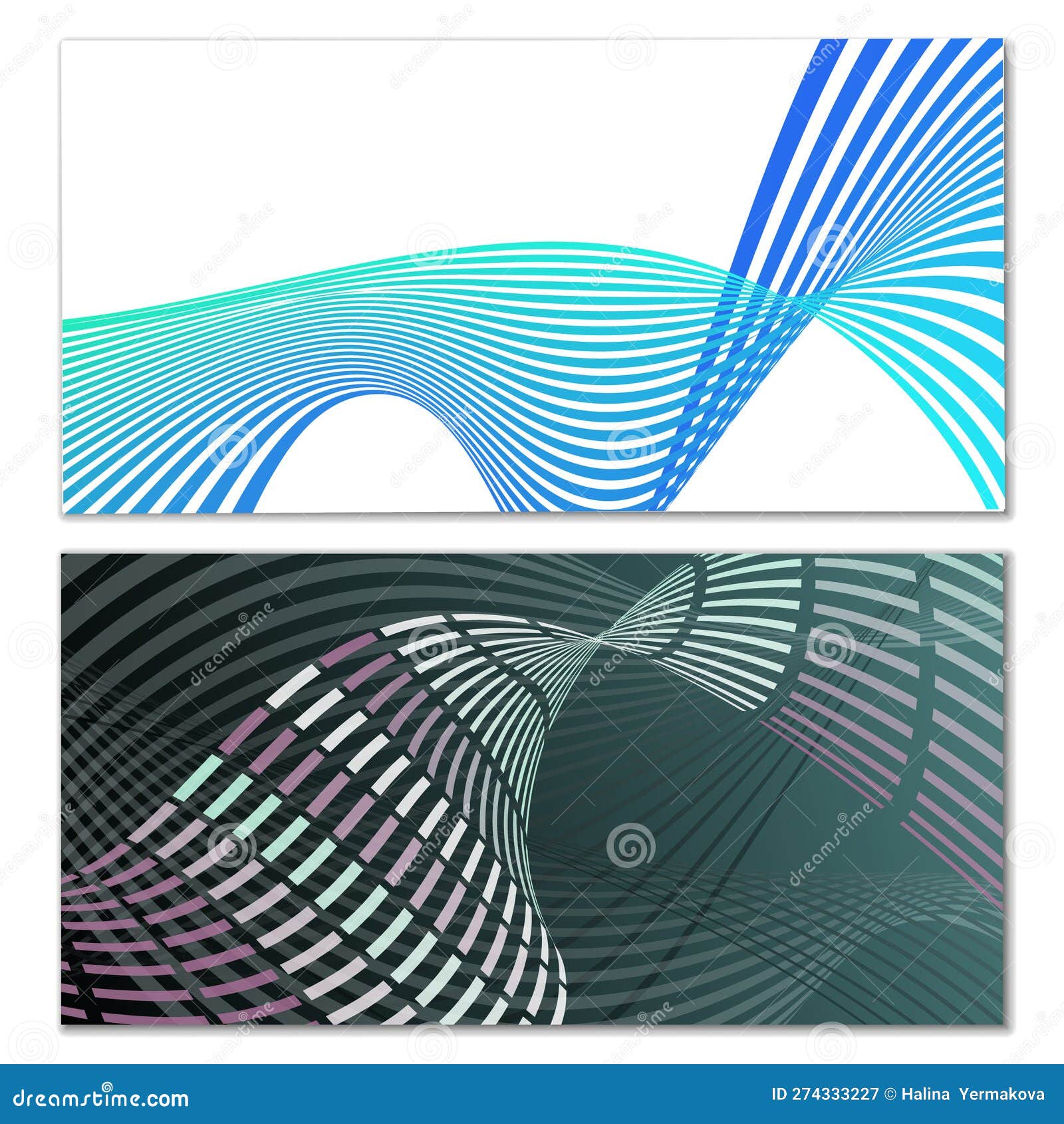 Wavy Lines or Ribbons. Multicolored Striped Gradient. Creative Unusual ...