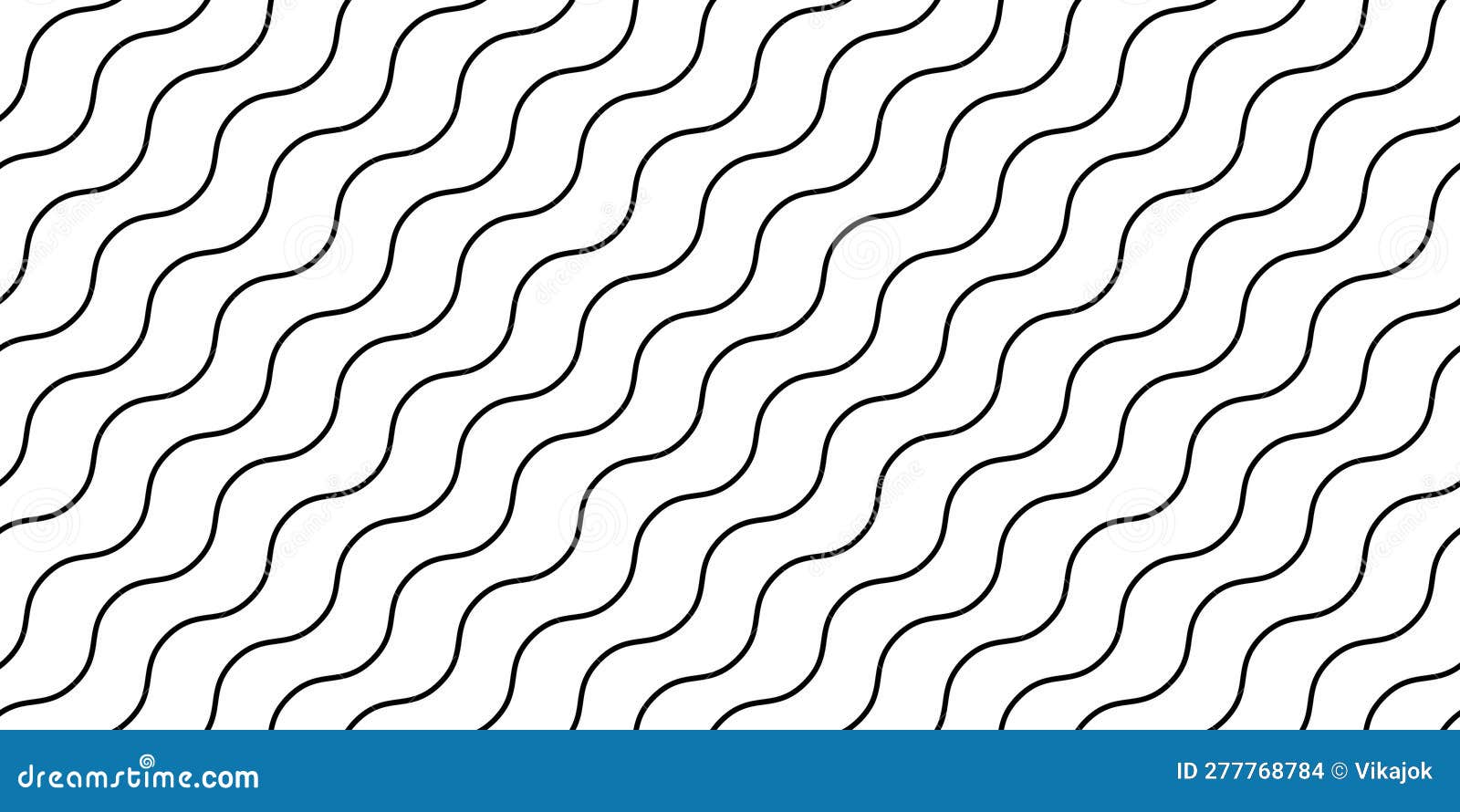 Wavy Lines Seamless Pattern. Undulate Stripes Repeating Background. Black and White Diagonal ...