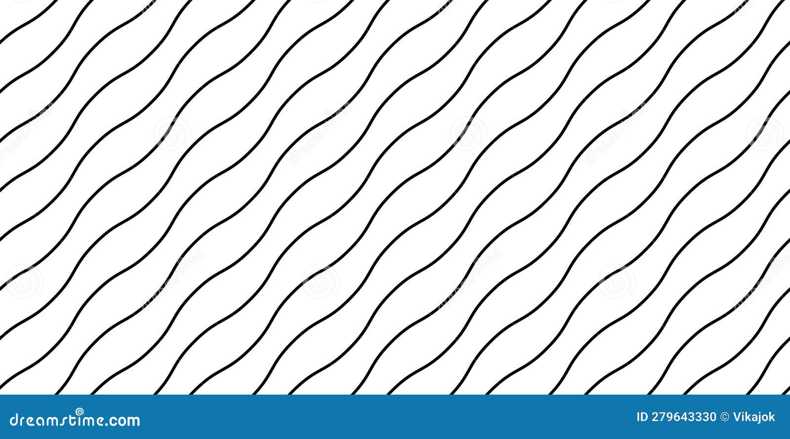 Wavy Lines Seamless Pattern. Undulate Stripes Repeating Background. Black White Diagonal Waves ...