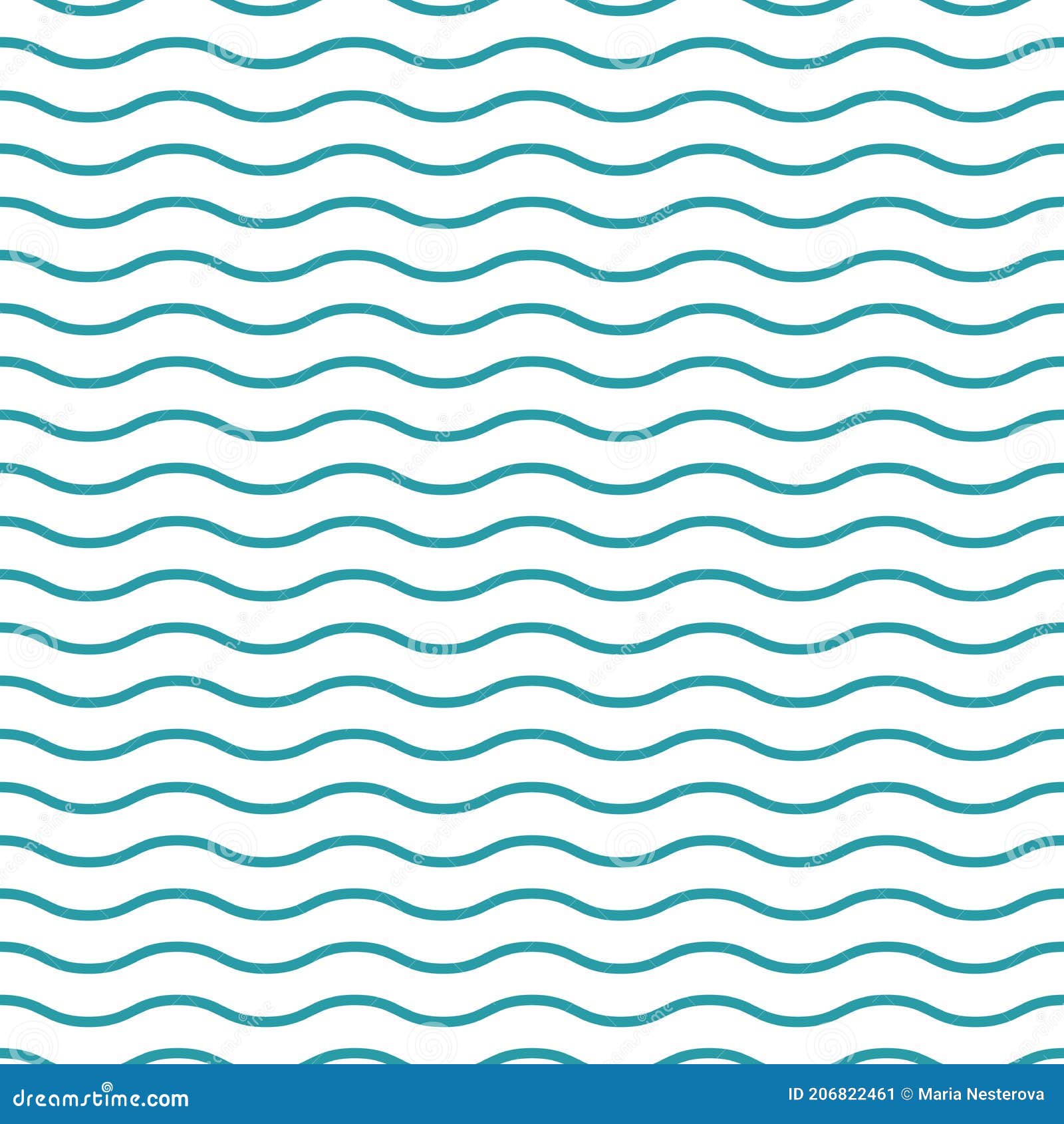 Wavy Lines. Seamless Texture With Light Blue Rolling Lines On Blue ...