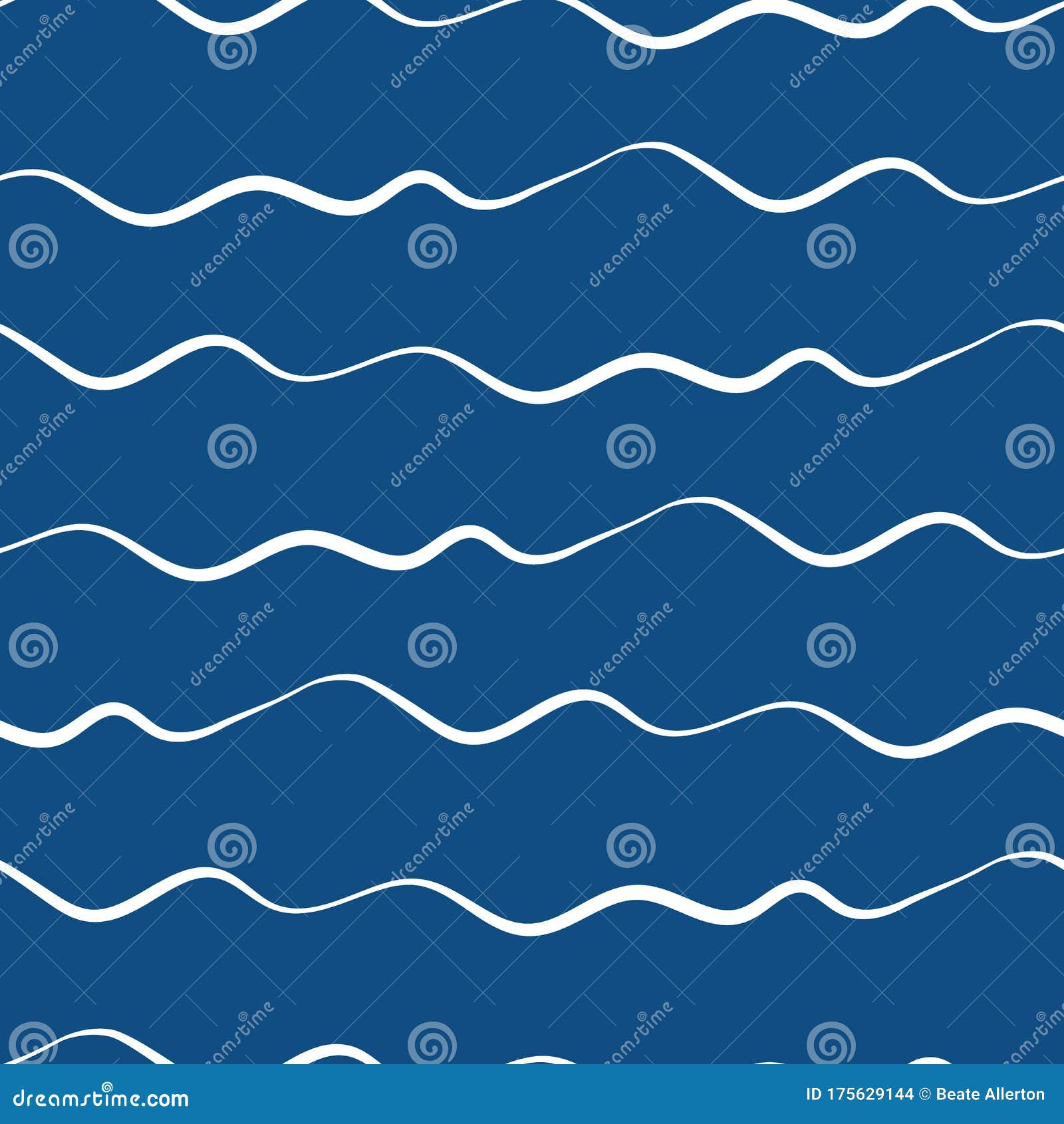 Wavy Lines Seamless Vector Pattern Background. Thin Hand Drawn Uneven ...