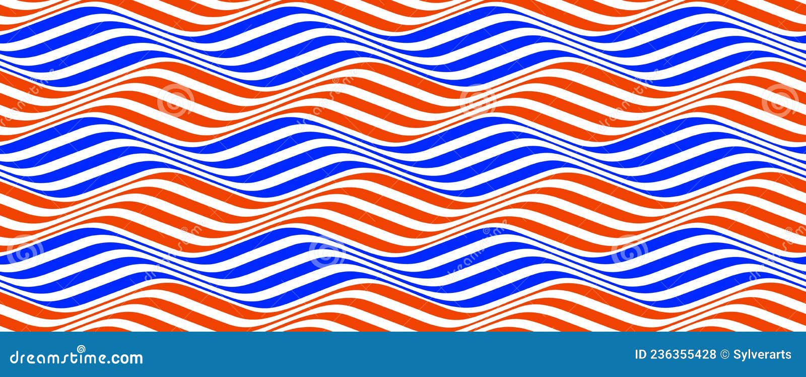 Wavy Lines Water Seamless Pattern Vector, 3D Dimensional Endless ...