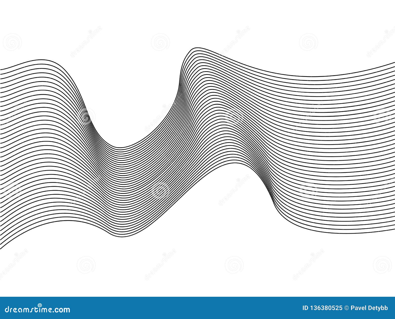 Wavy Lines, Wave Stripe. Vector Illustration. Stylized Line Art ...