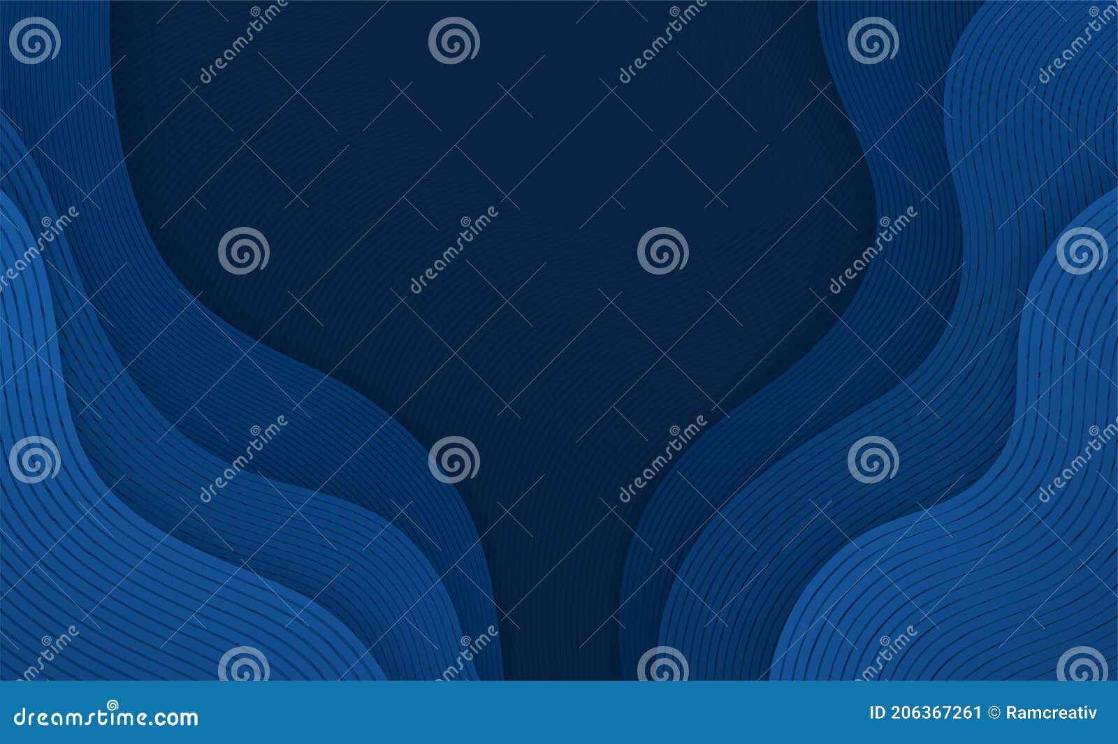 Wavy Liquid Blue Background with Lines. Abstract Geometric Composition ...