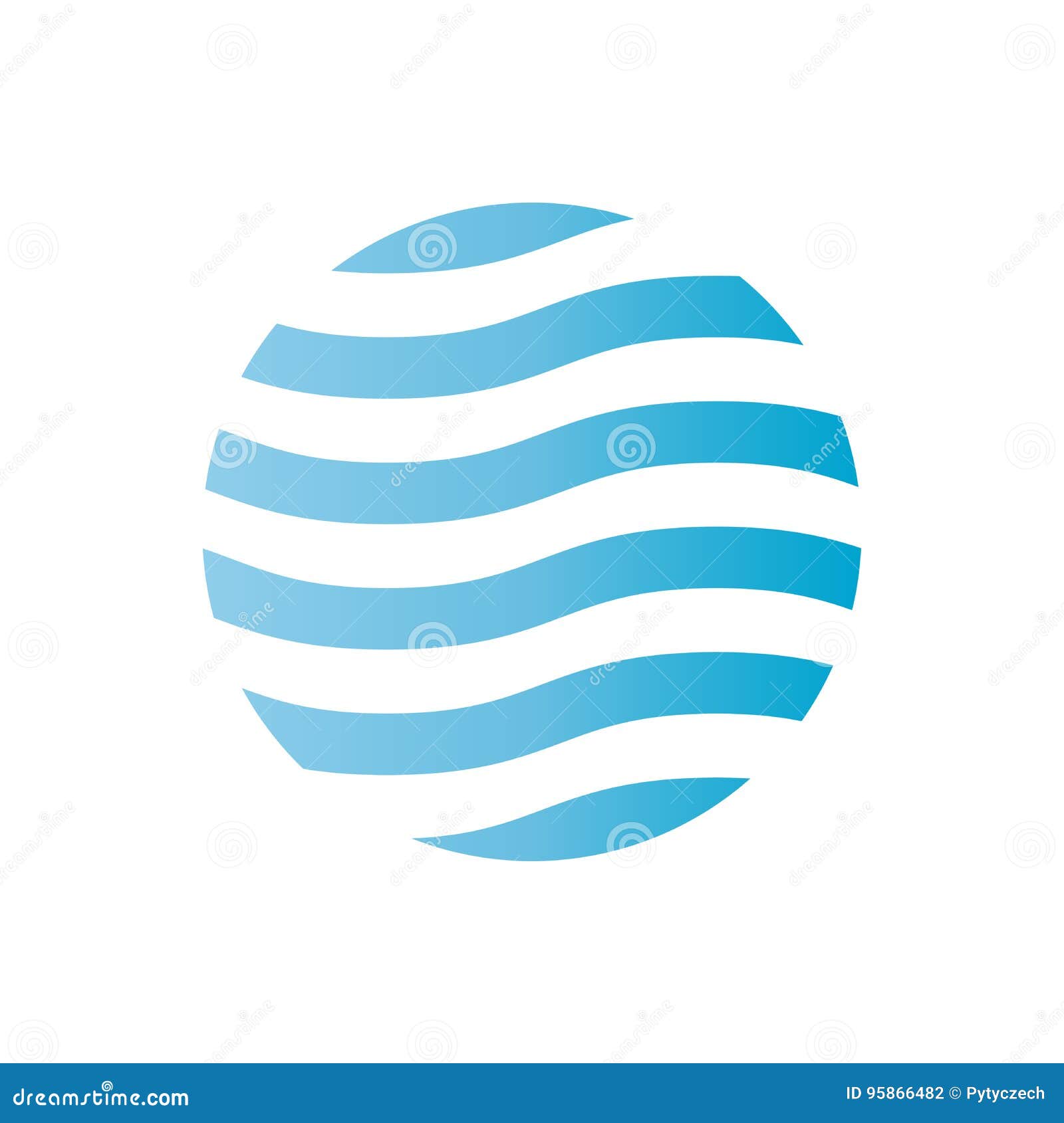 Wavy Logo Design Template. Blue Theme Stock Vector - Illustration of ...