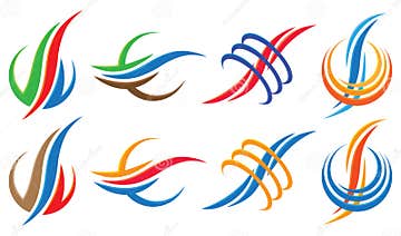 Wavy Logo Icon Set stock vector. Illustration of copy - 35290508