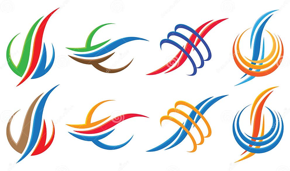 Wavy Logo Icon Set stock vector. Illustration of copy - 35290508