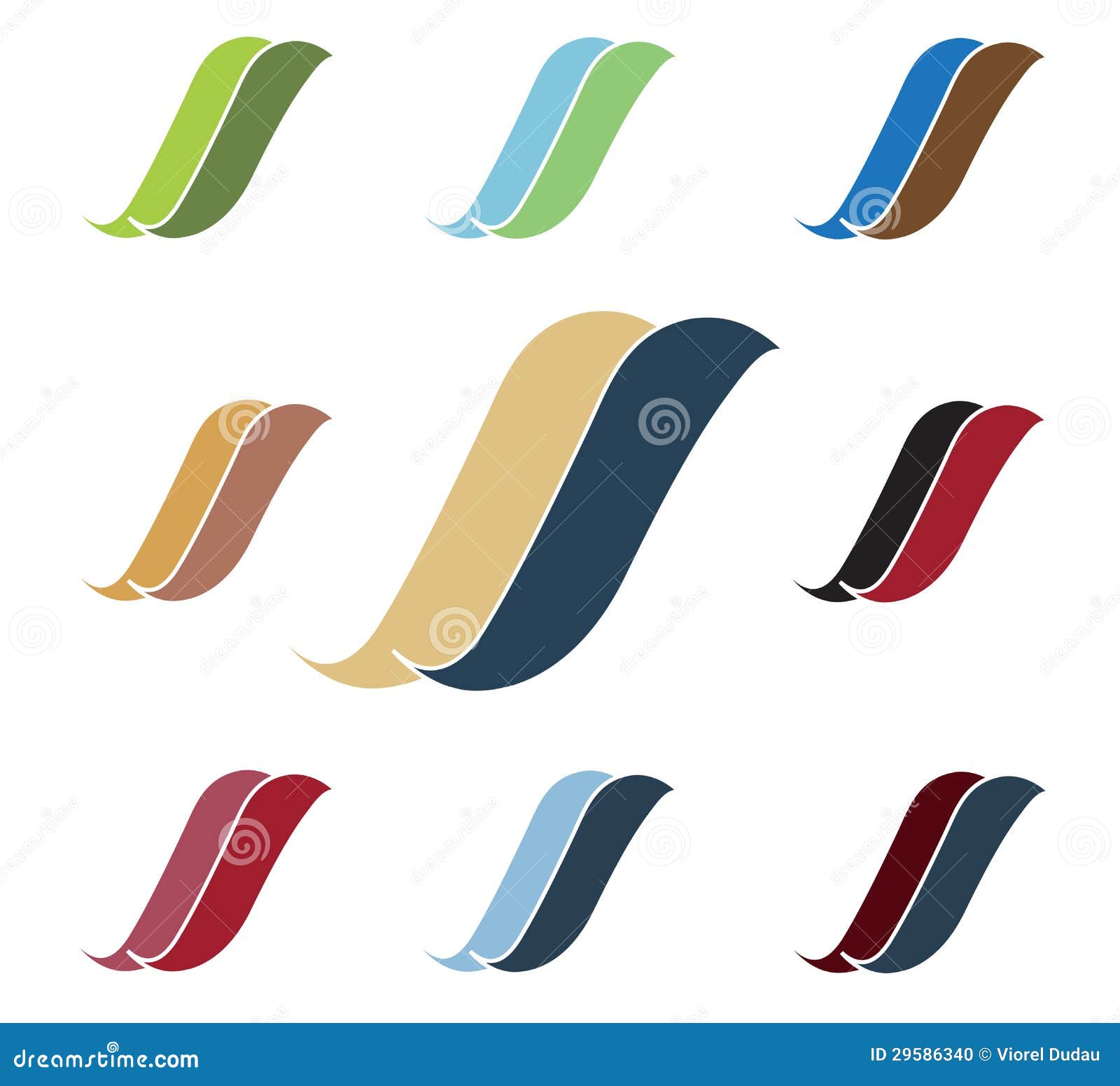 Wavy logo in two colors stock illustration. Illustration of color ...