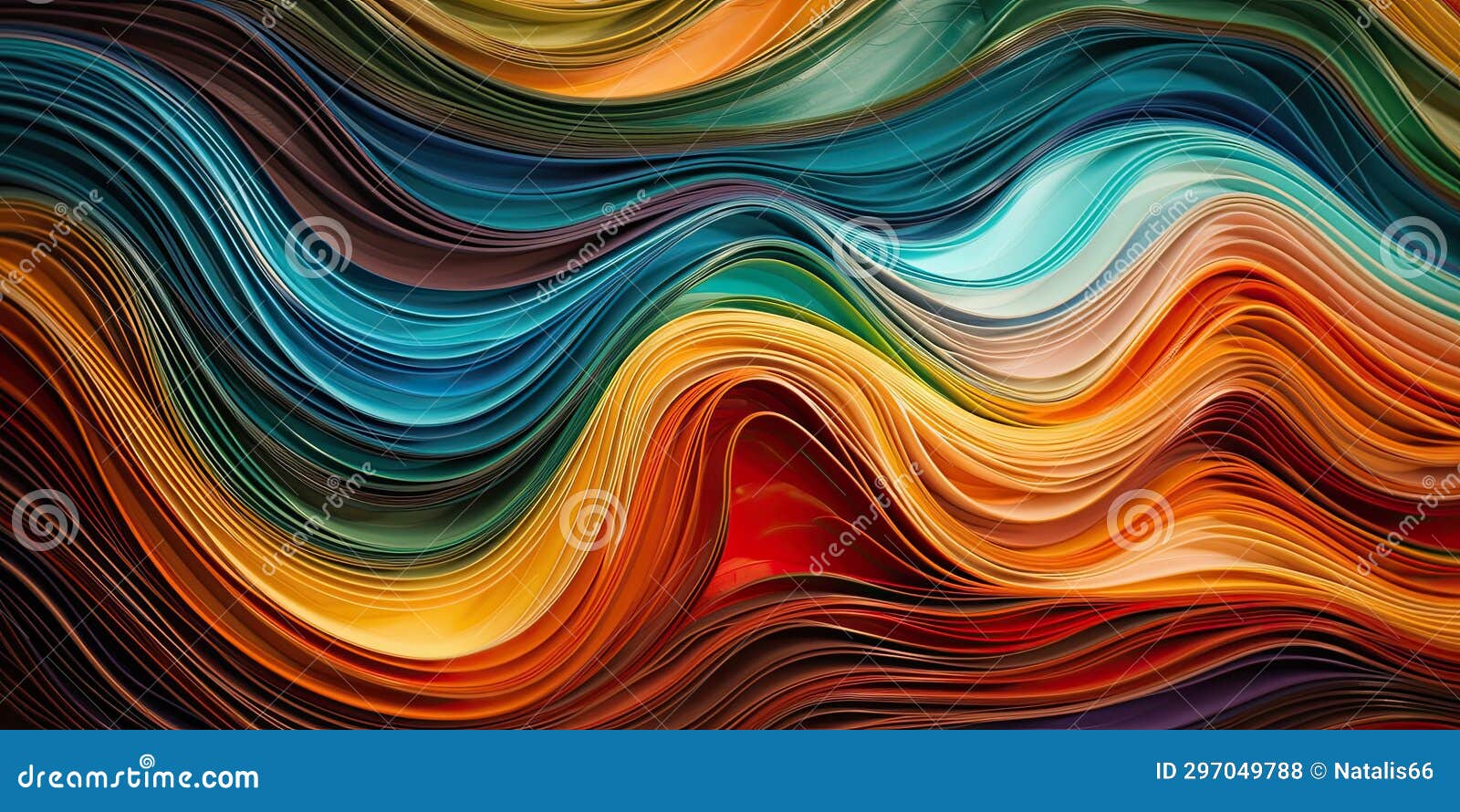 Wavy Lot of Colored Paper Sheets As Abstract Background. Stock Photo ...