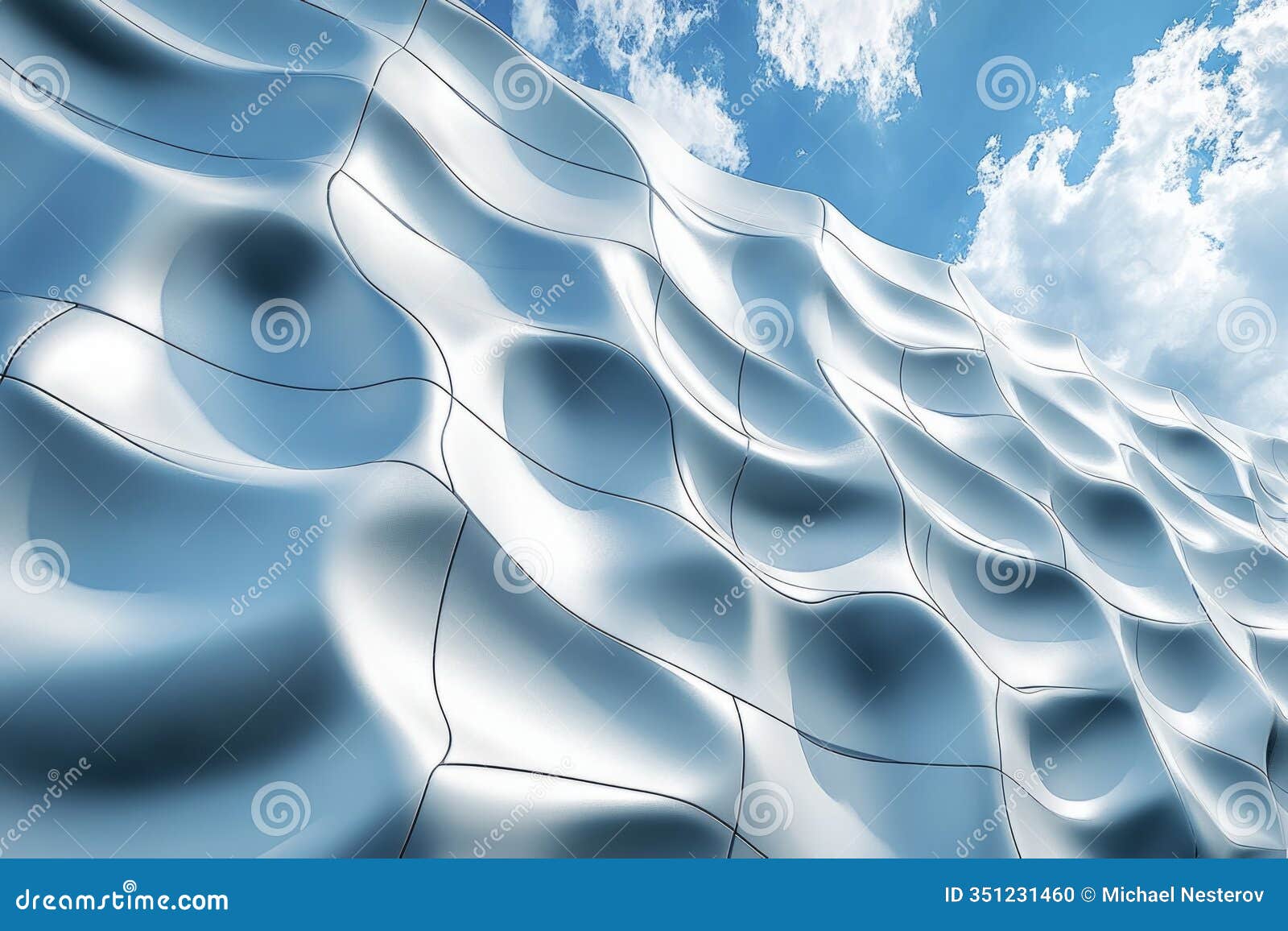 Wavy Metallic Cladding Panels Creating a Futuristic Architectural ...