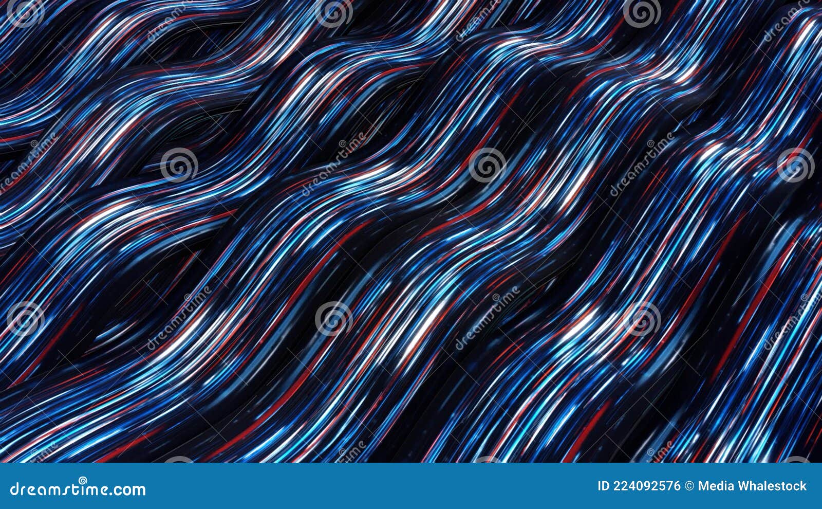 Wavy Moving Wide Lines on Abstract Black Background, Seamless Loop ...