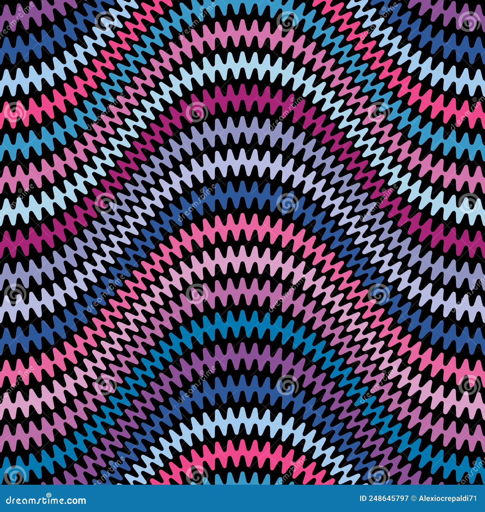 Wavy Multicolored Lines. Seamless Vector Pattern. Stock Vector ...