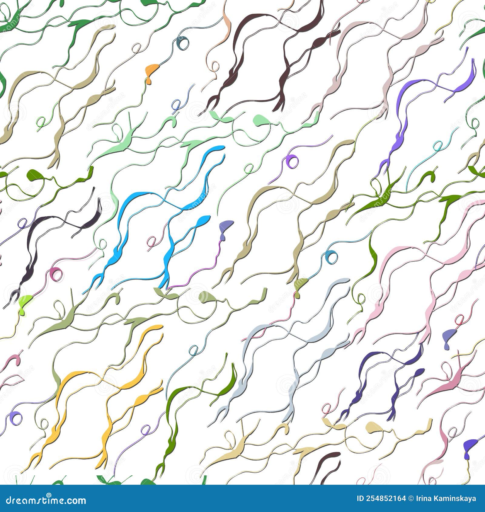 Wavy Multicolored Lines on White Background, Seamless Abstract Pattern ...