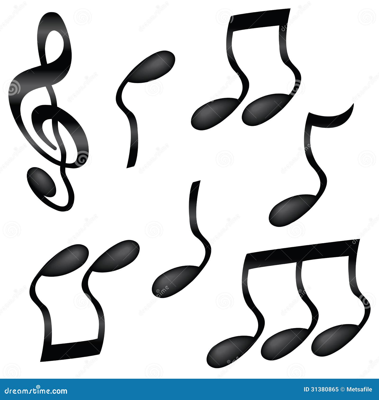 Wavy musical notes stock vector. Illustration of audio - 31380865