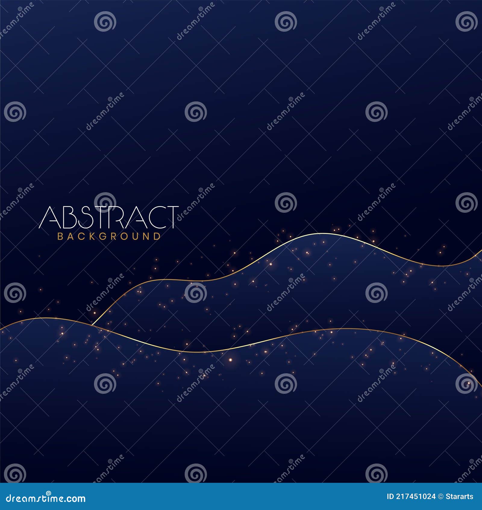 Wavy Navy Blue Background with Sparkles Lines Stock Vector ...