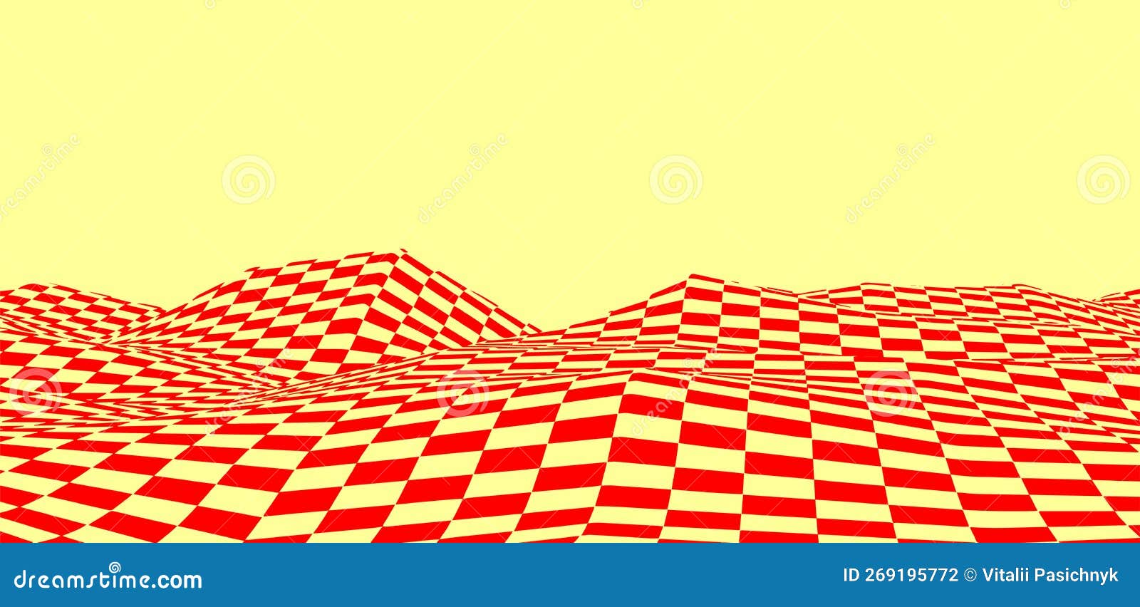 Wavy Orange Chess Board on Yellow Background. Chessboard Concept. Wave ...